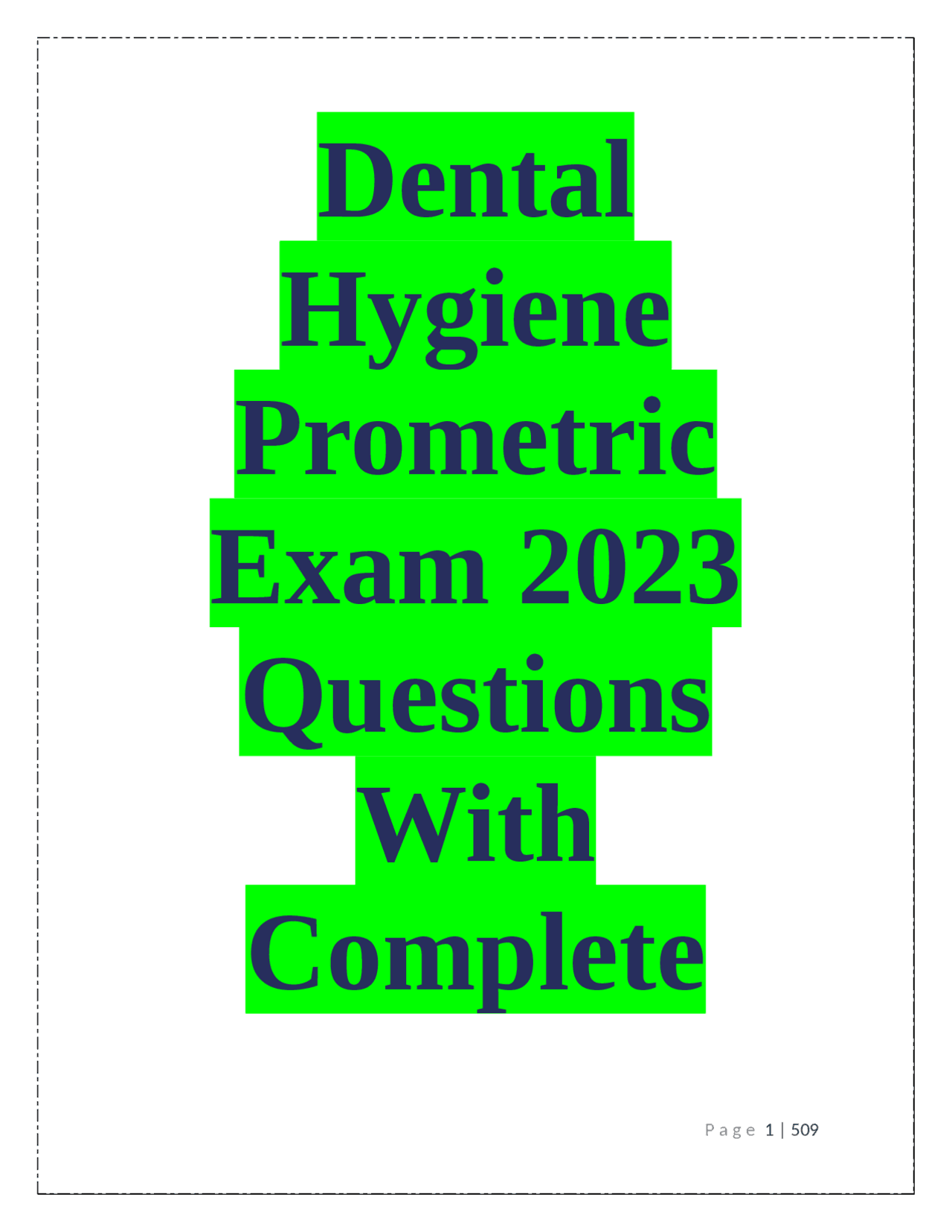 Dental Hygiene Prometric Exam 2023 Questions With Complete Solutions ...