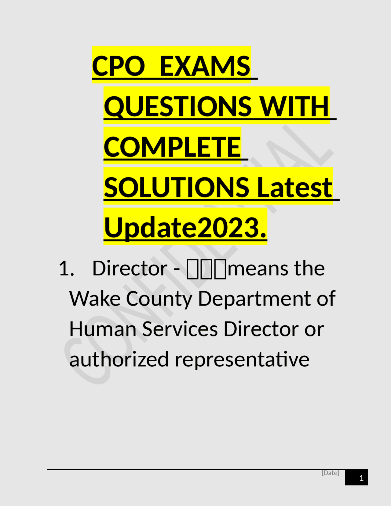 CPO EXAMS QUESTIONS WITH COMPLETE SOLUTIONS Latest Update2023. | Exams ...