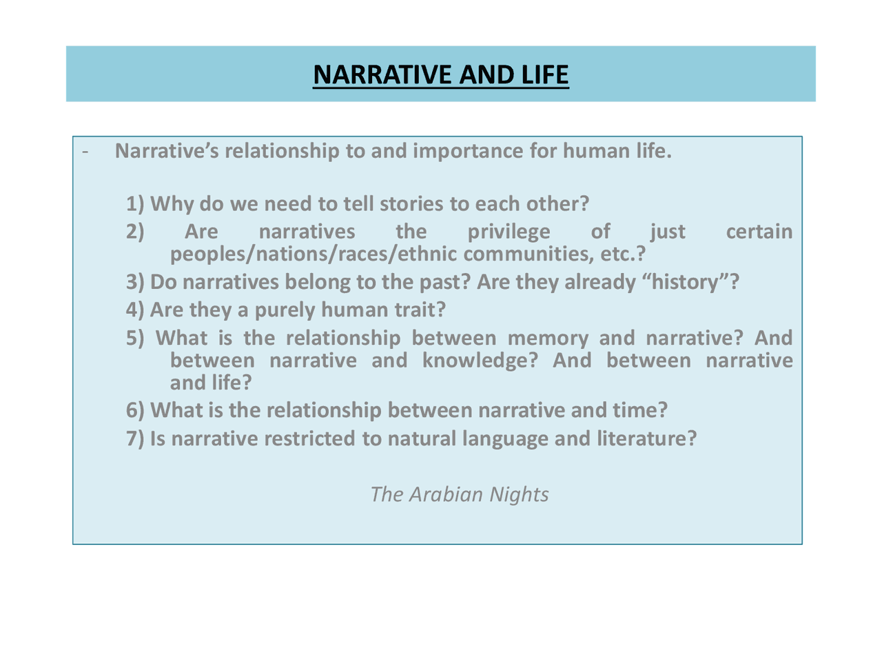 The Importance of Narrative in Human Life | Esquemas y mapas ...
