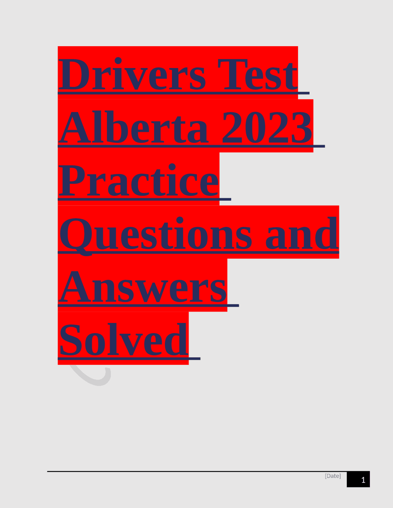 Drivers Test Alberta 2023 Practice Questions and Answers Solved ...