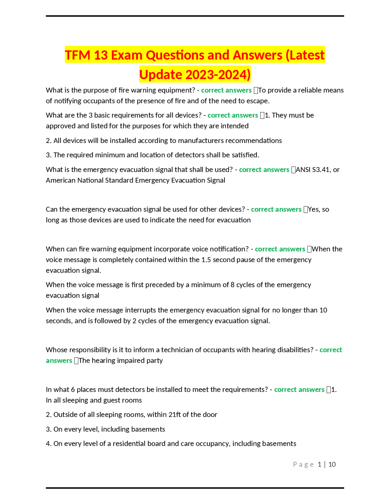 TFM 13 Exam Questions and Answers (Latest Update 2023-2024) | Exams ...