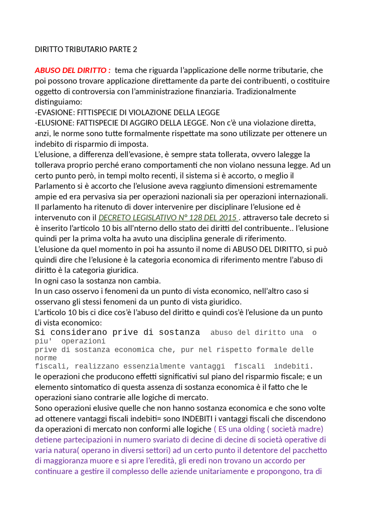 Seconda parte Diritto tributario del libro "Giovannini" | Dispense di Diritto Tributario | Docsity