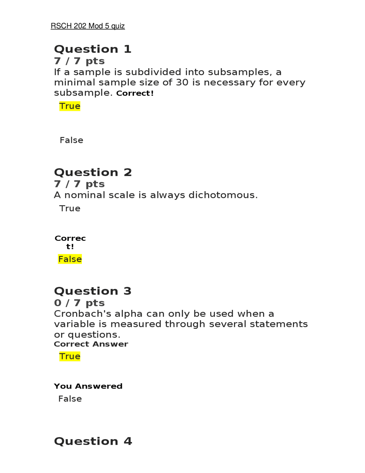 RSCH 202 Mod 5 quizRSCH 202 Mod 5 quiz | Exams Nursing | Docsity