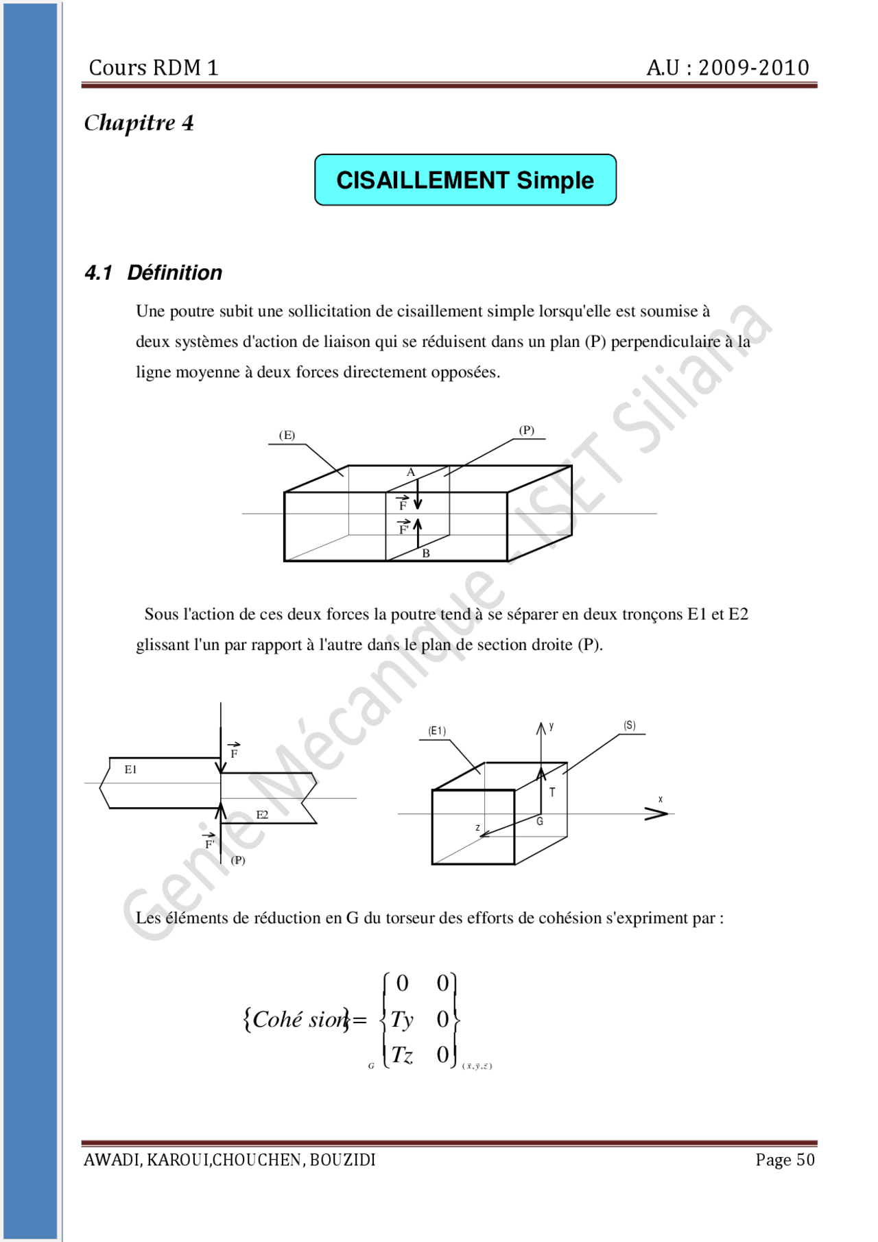 Résistance des matériaux ( cisaillement ) | Esercizi Physique de ...