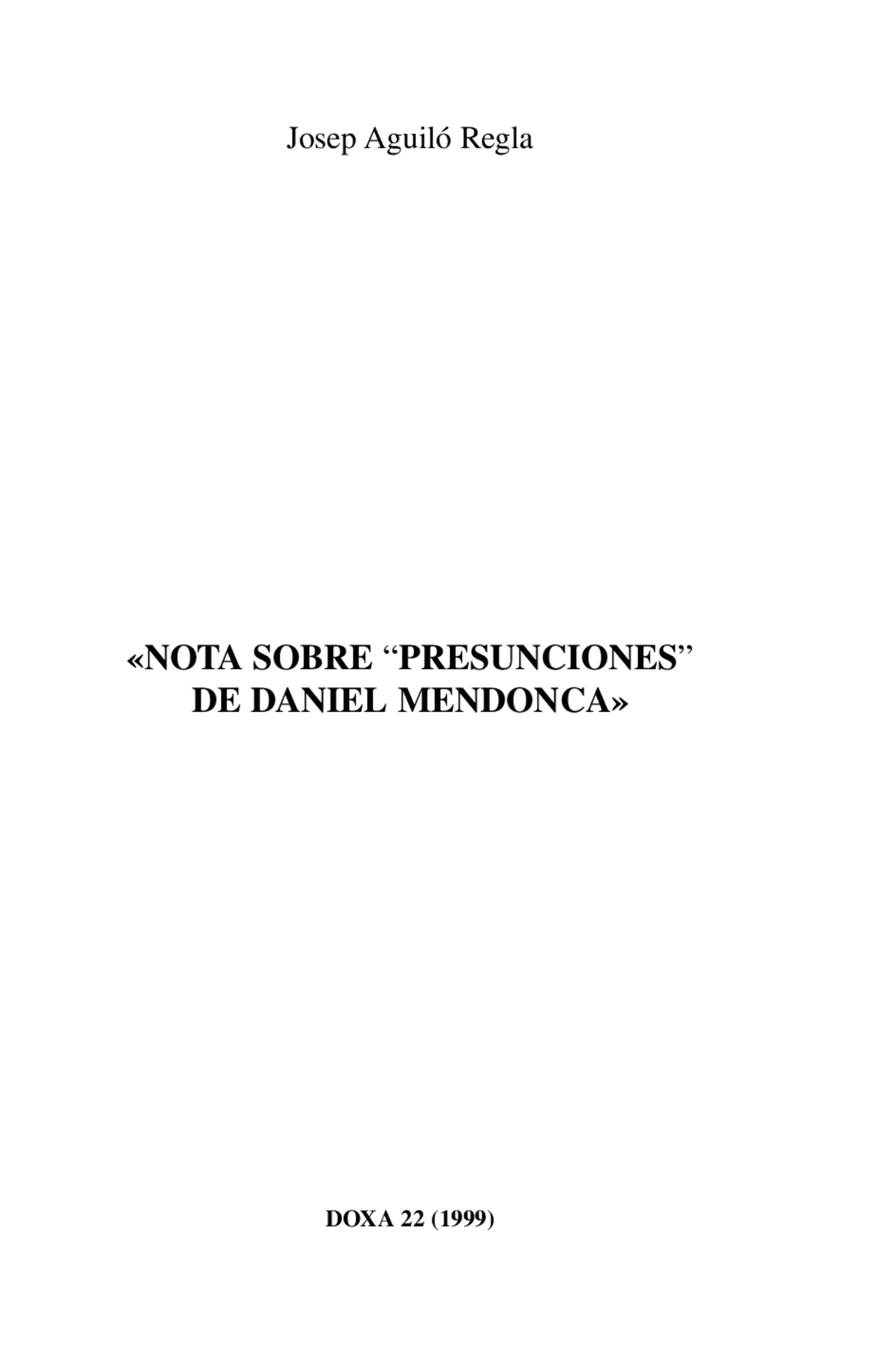 Presunciones legales y su distinción entre reglas y principios ...