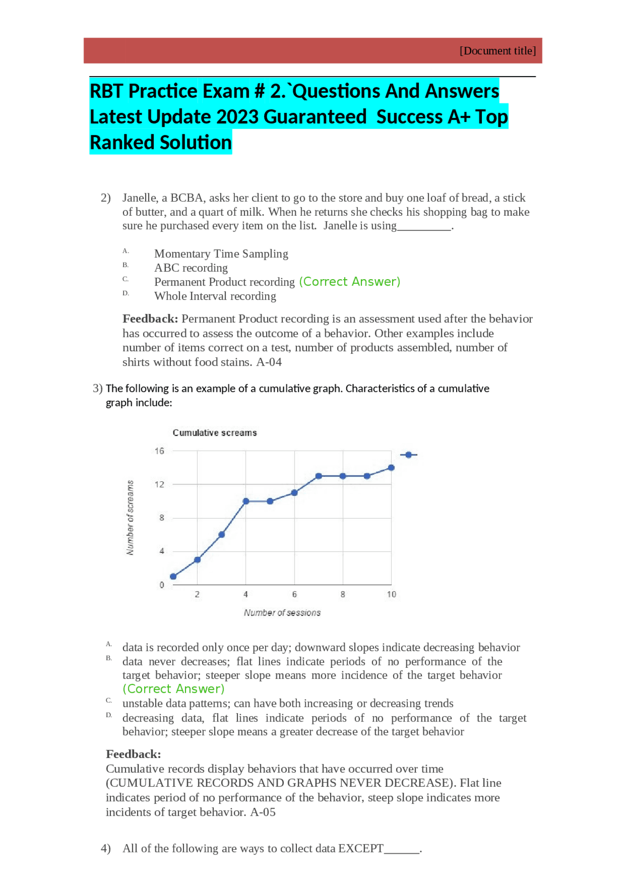 RBT Practice Exam # 2.`Questions And Answers Latest Update 2023 ...