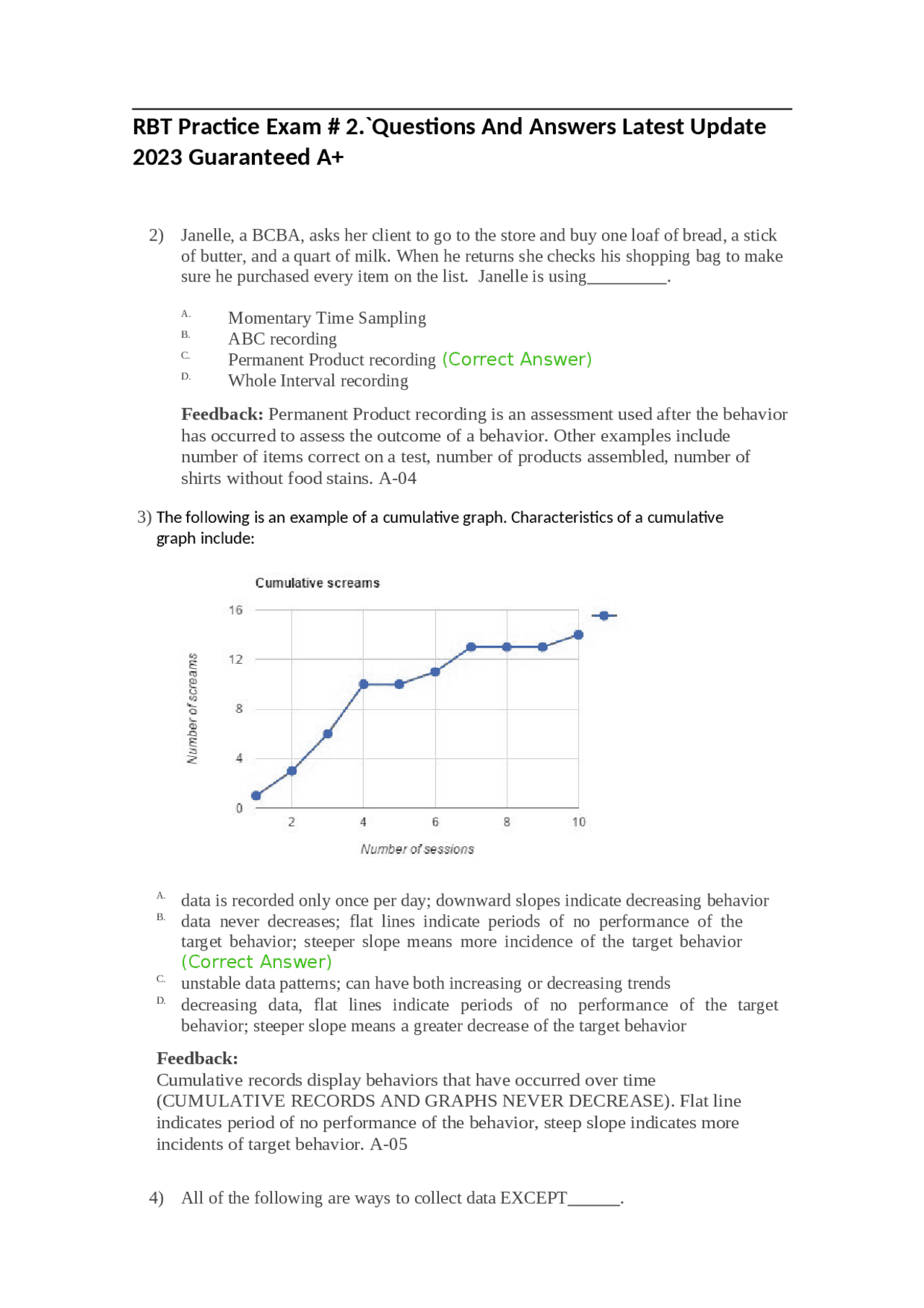 RBT Practice Exam # 2.`Questions And Answers Latest Update 2023 ...