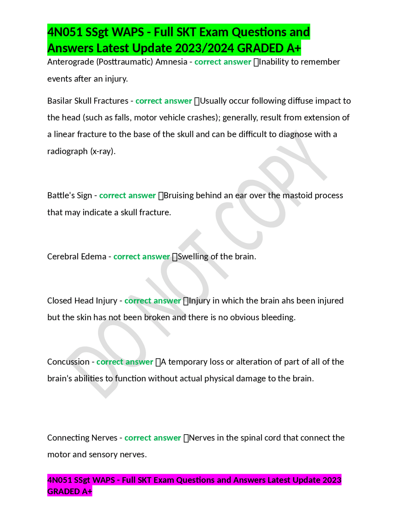 4N051 SSgt WAPS - Full SKT Exam Questions and Answers Latest Update ...