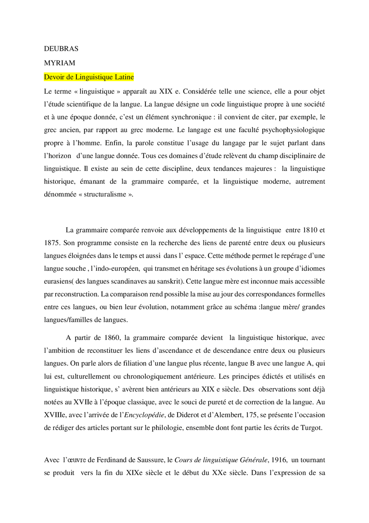 Analyse D Une Problématique Exercices Linguistique Docsity