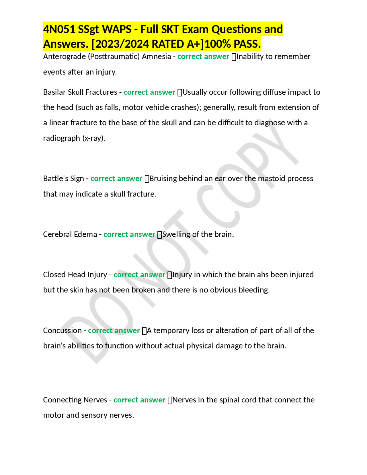 4N051 SSgt WAPS - Full SKT Exam Questions and Answers. [2023/2024 RATED A+]100% PASS. | Exams ...
