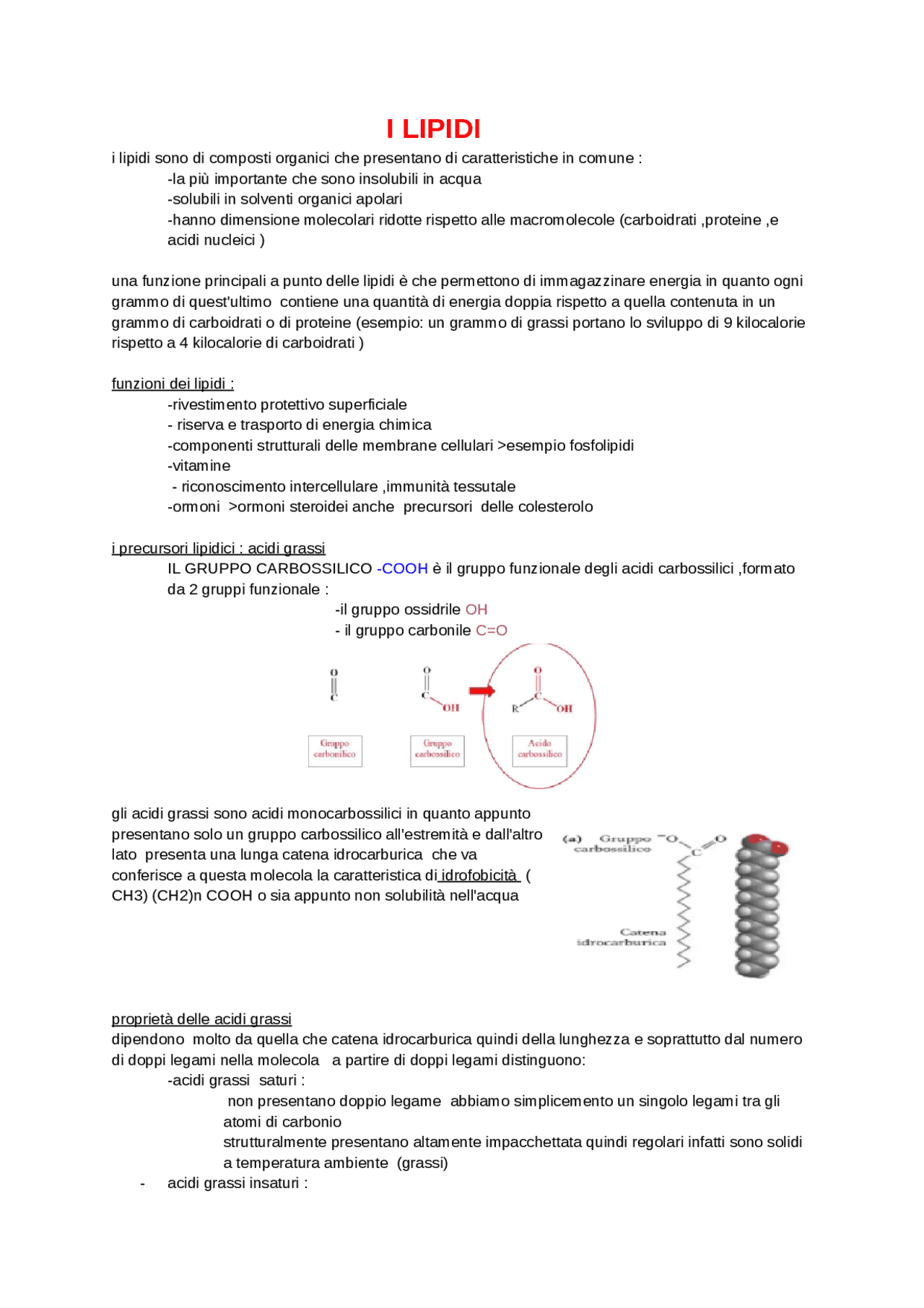 Appunti Per I Lipidi Appunti Di Biochimica Docsity