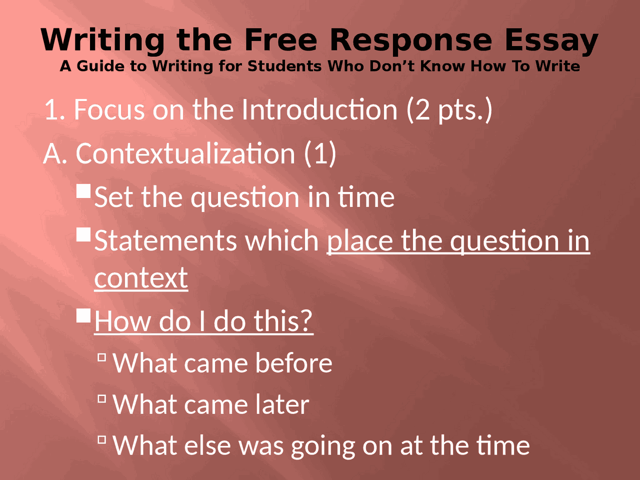 A Comprehensive Guide to Writing Effective Free Response Essays ...