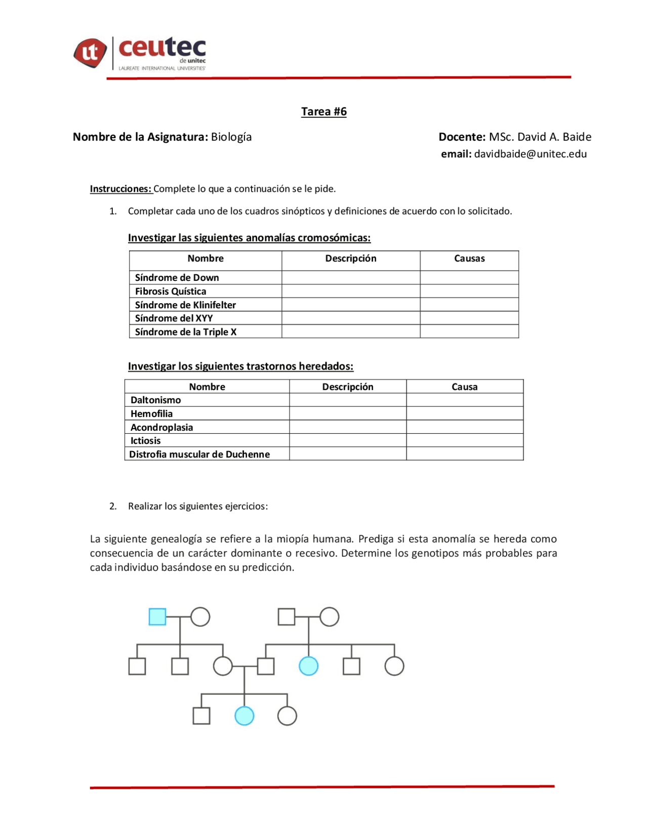 Tarea 6 biologia, guia didactica | Guías, Proyectos, Investigaciones de Biología | Docsity