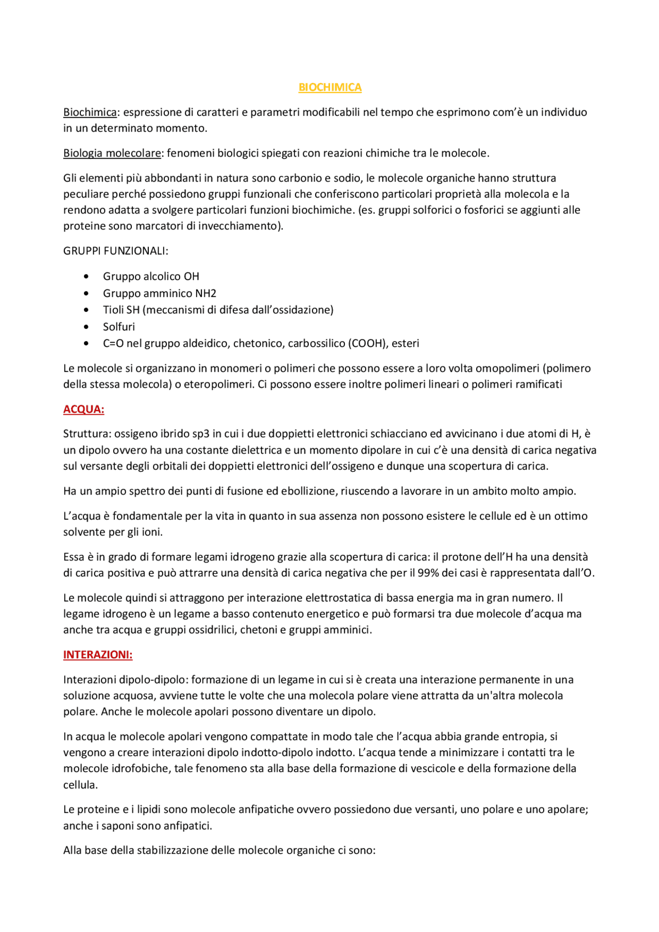 Biochimica Medica - sintesi dei principali argomenti | Schemi e mappe ...