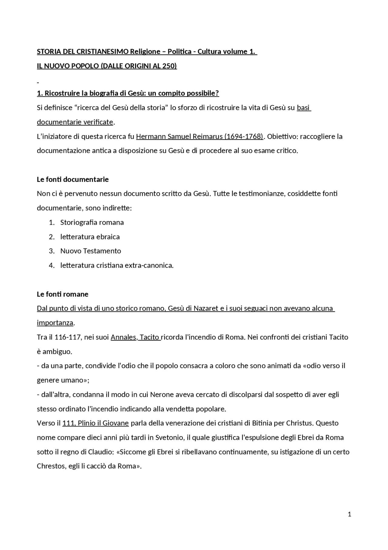 riassunto del manuale del corso sulla figura storica di gesù | Schemi e mappe concettuali di ...
