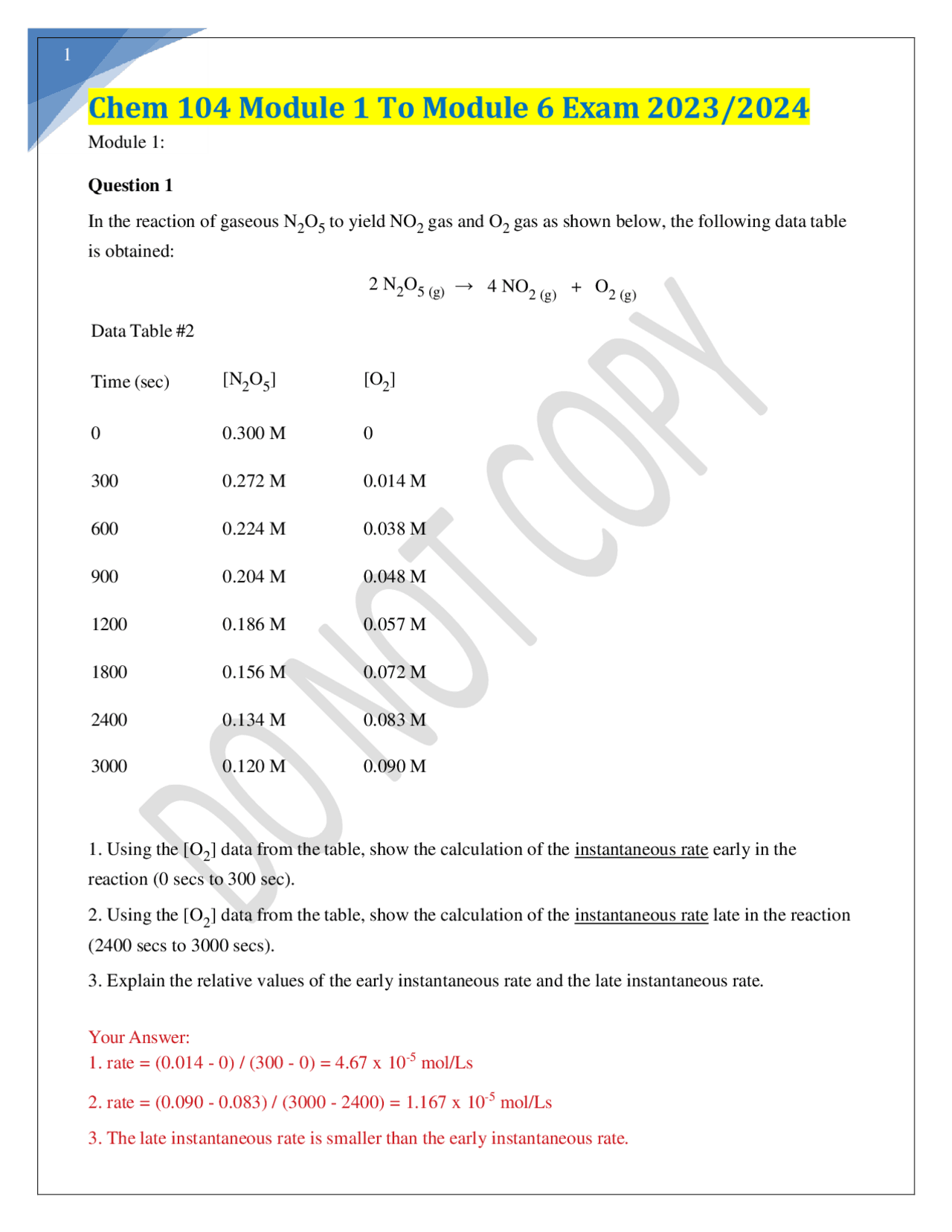 Chemistry Exam Questions and Answers | Exams Chemistry | Docsity