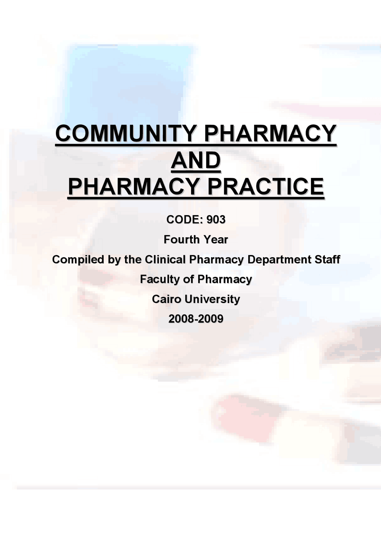 community pharmacy practice | Slides Pharmacy | Docsity