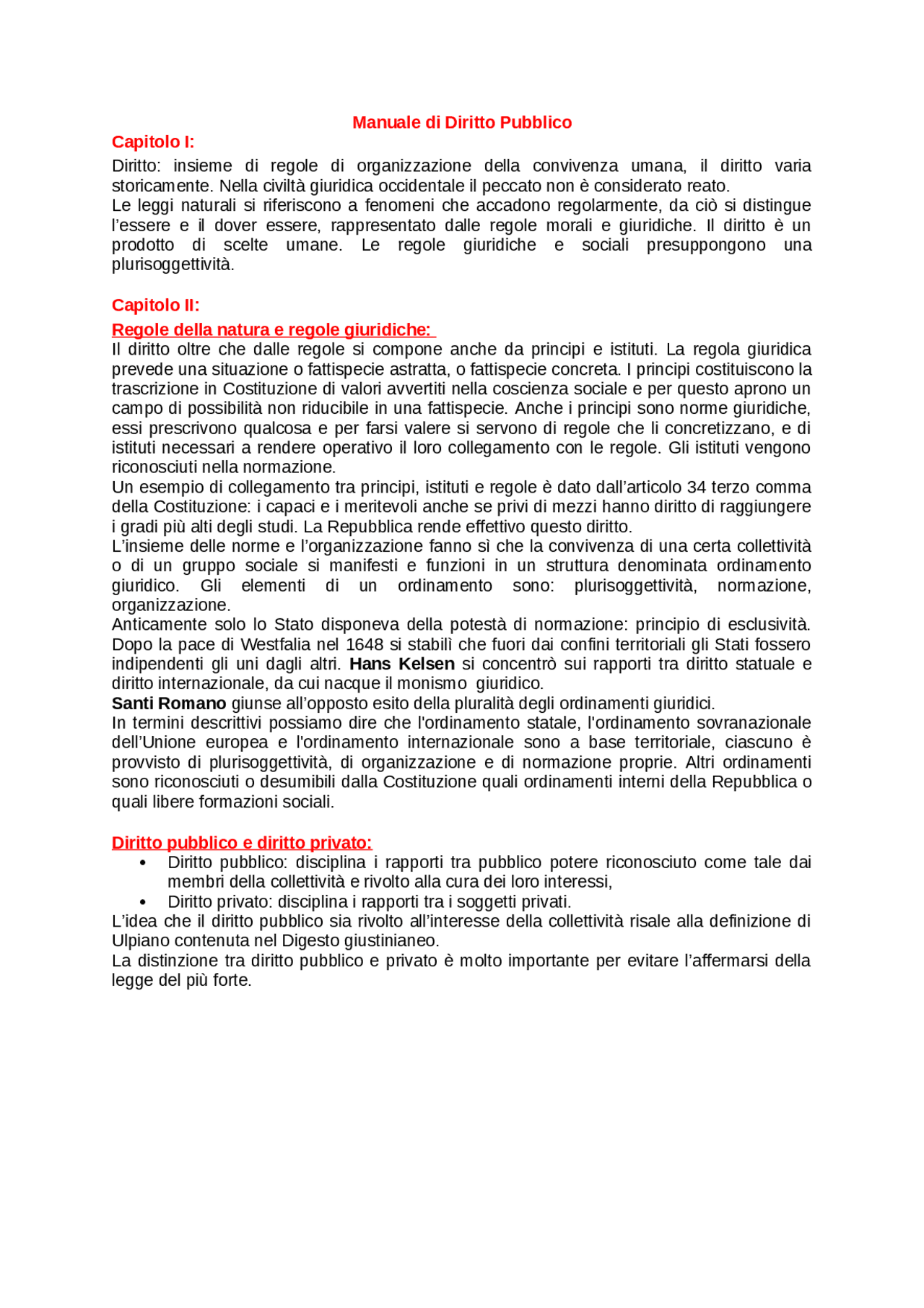 Capitolo 1 e 2 manuale | Appunti di Diritto Pubblico | Docsity
