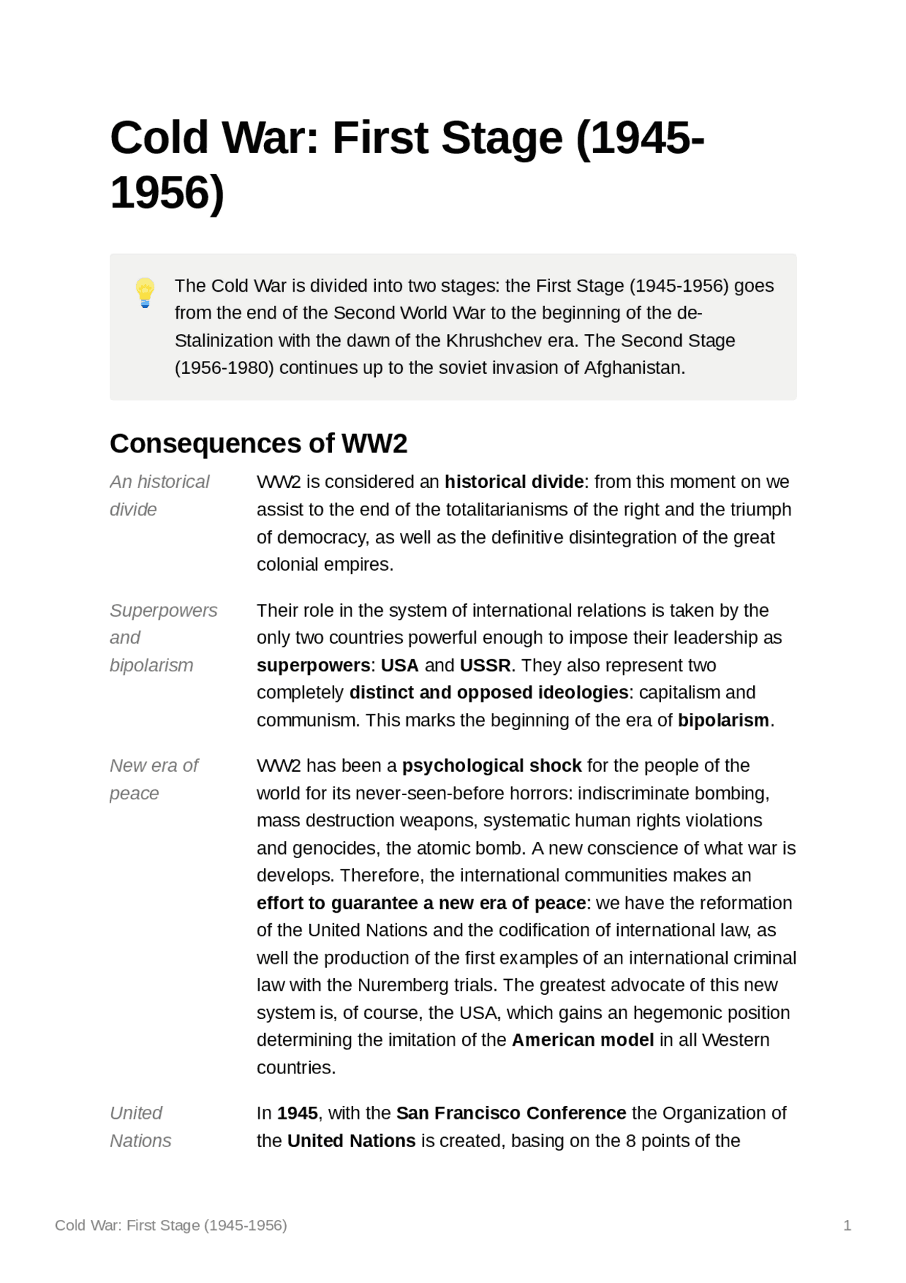 The Cold War: A Historical Analysis of the Post-World War II Era - Prof ...