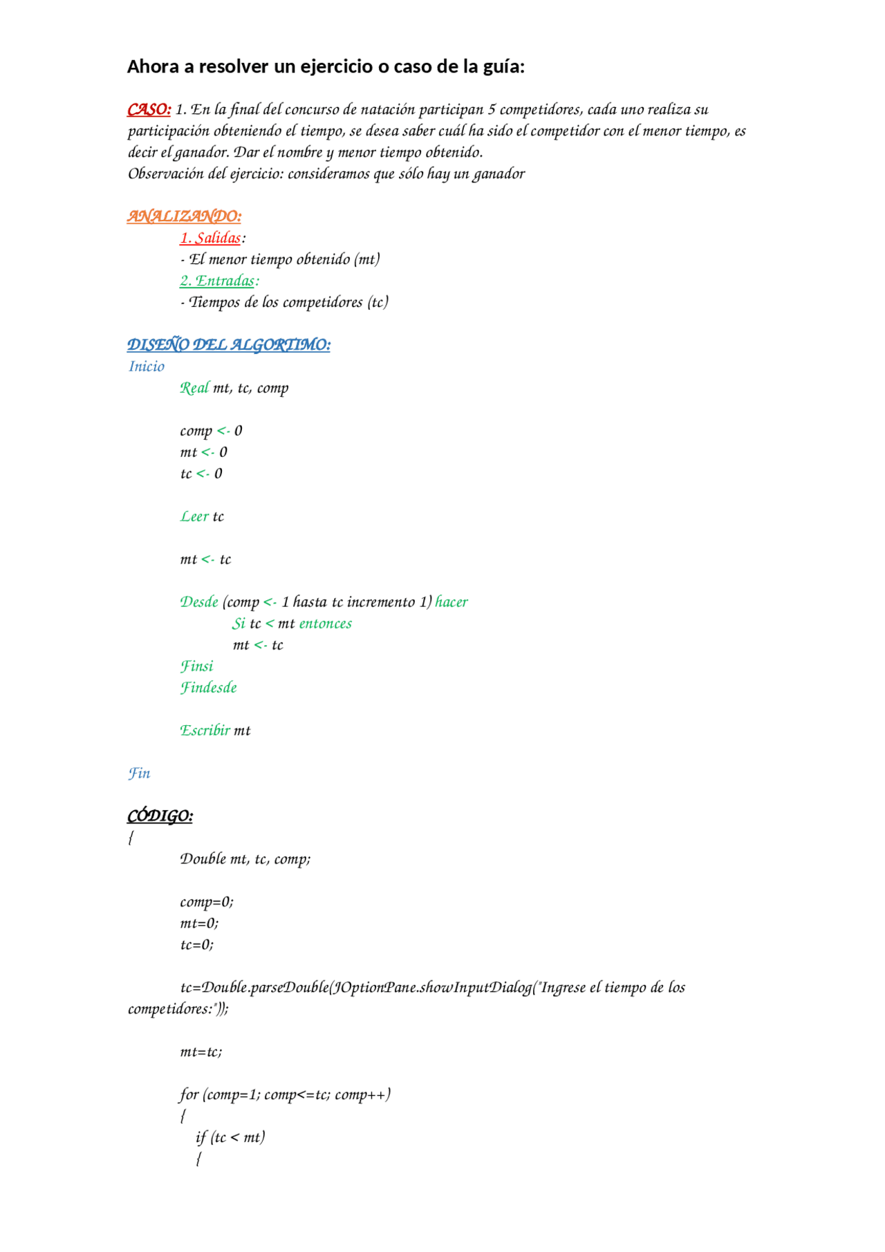 Ejercicios De Programacion Ejercicios De Programación Java Docsity