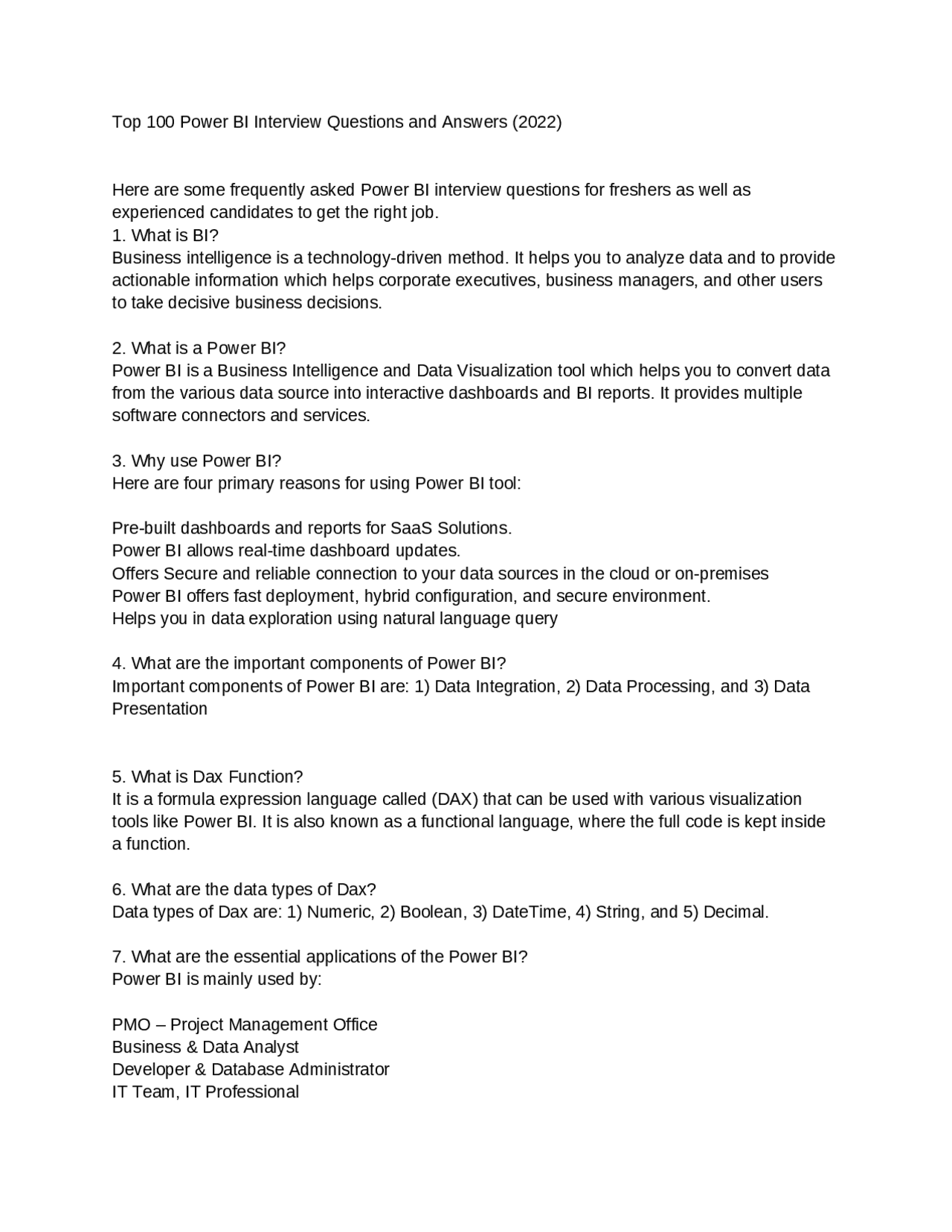 100 Power Business Interview Questions and Answers | Assignments ...