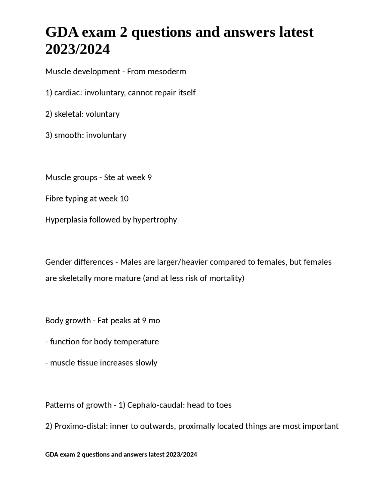 GDA exam 2 questions and answers latest 2023/2024 | Exams Nursing | Docsity