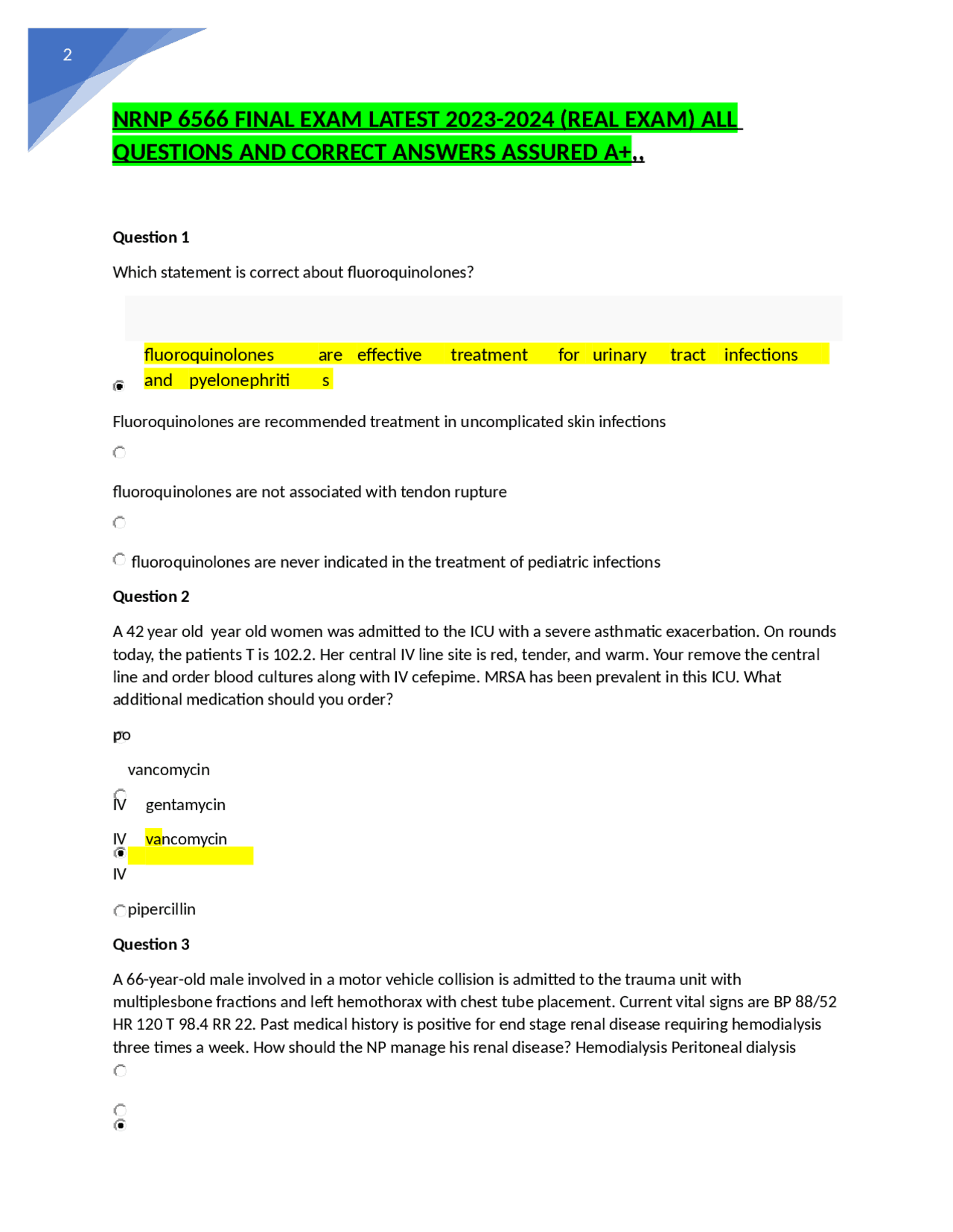 NRNP 6566 FINAL EXAM LATEST 2023-2024 (REAL EXAM) ALL QUESTIONS AND ...