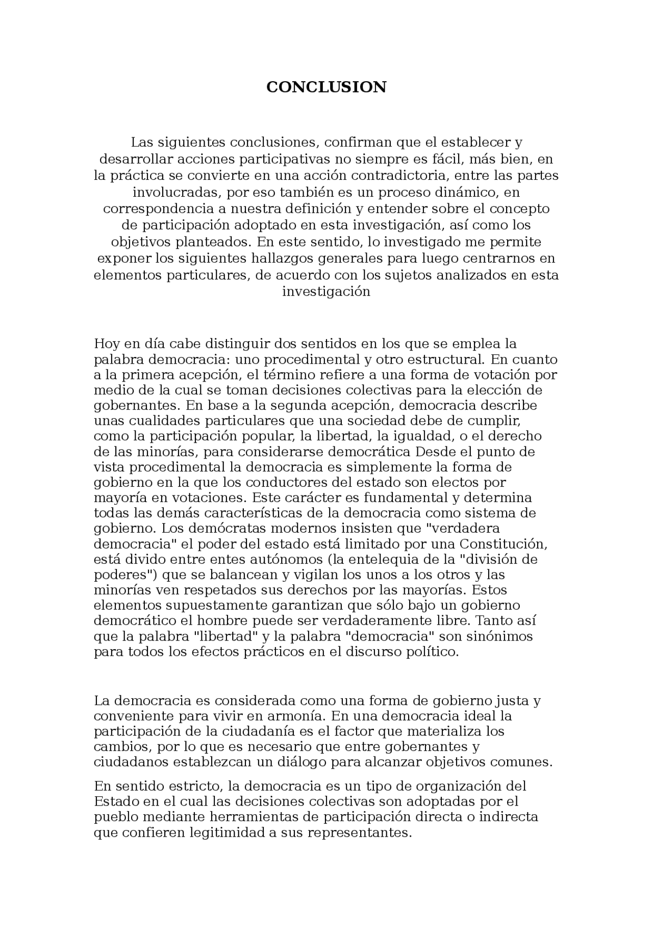 Conclusión hacia la filosofía, tema hecho con las propias palabras del ...