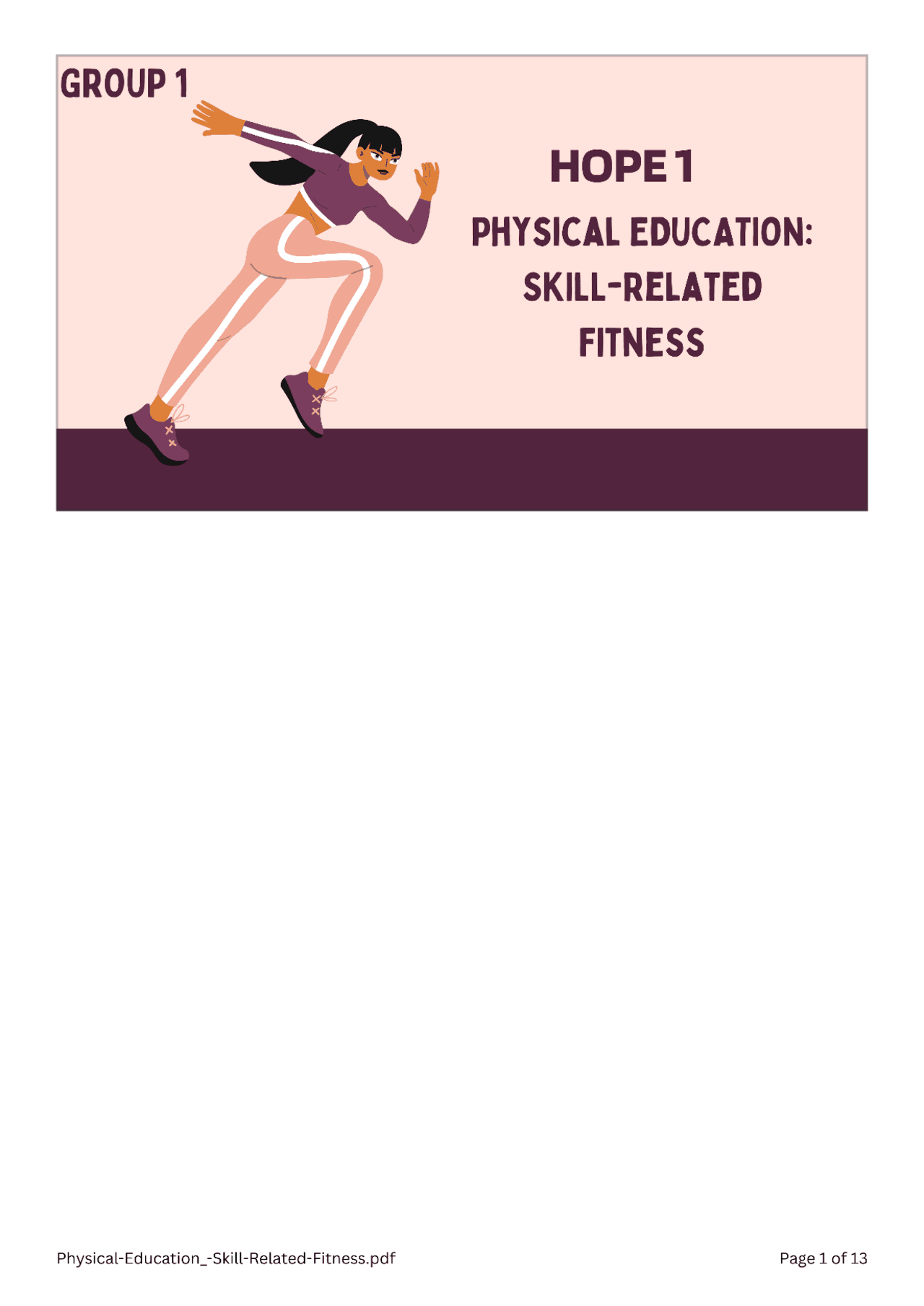Skill Related Fitness | Slides Physical education | Docsity