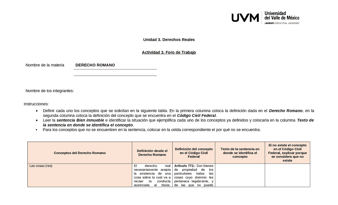 Conceptos del Derecho Romano y su relación con el Código Civil Federal ...