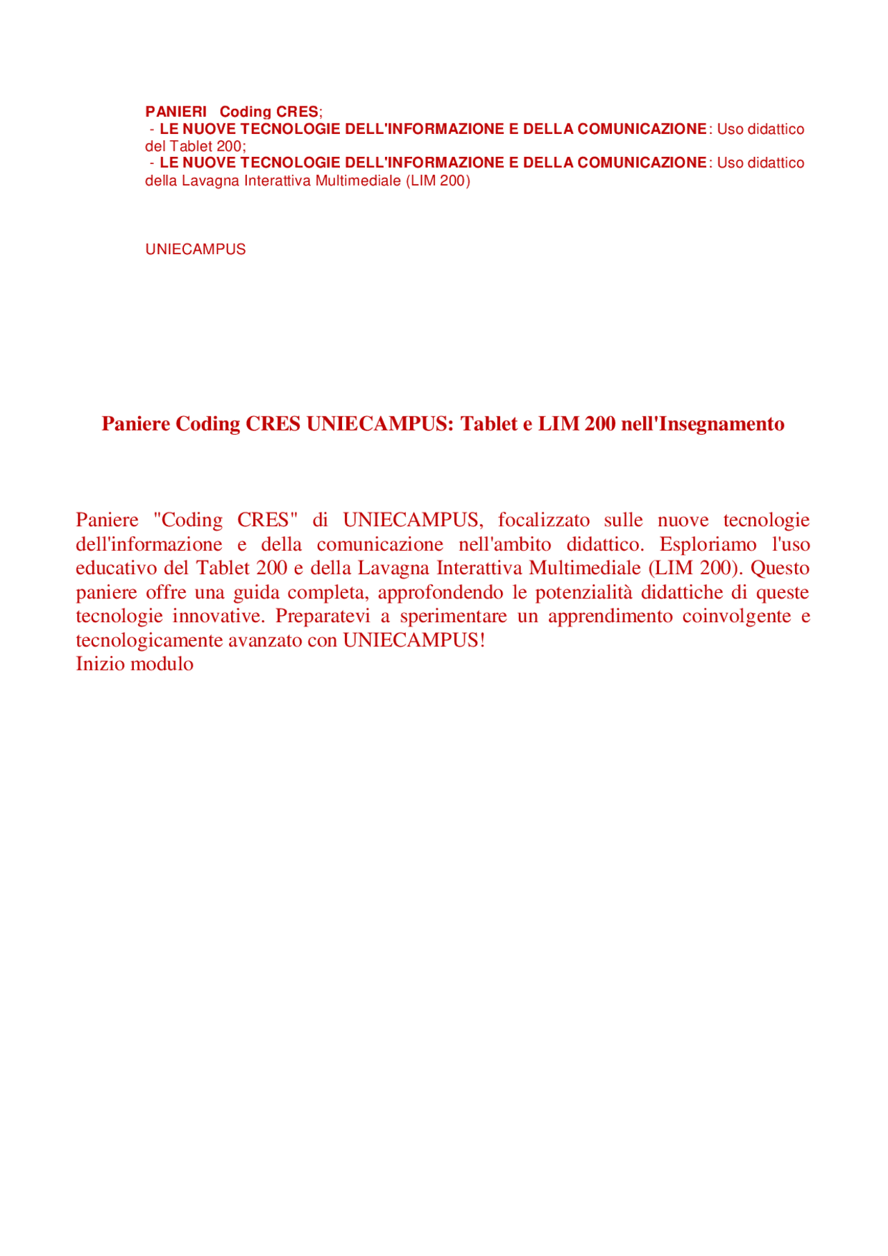 Paniere Coding CRES PEGASO: Tablet e LIM 200 nell'Insegnamento | Panieri di Reti informatiche ...