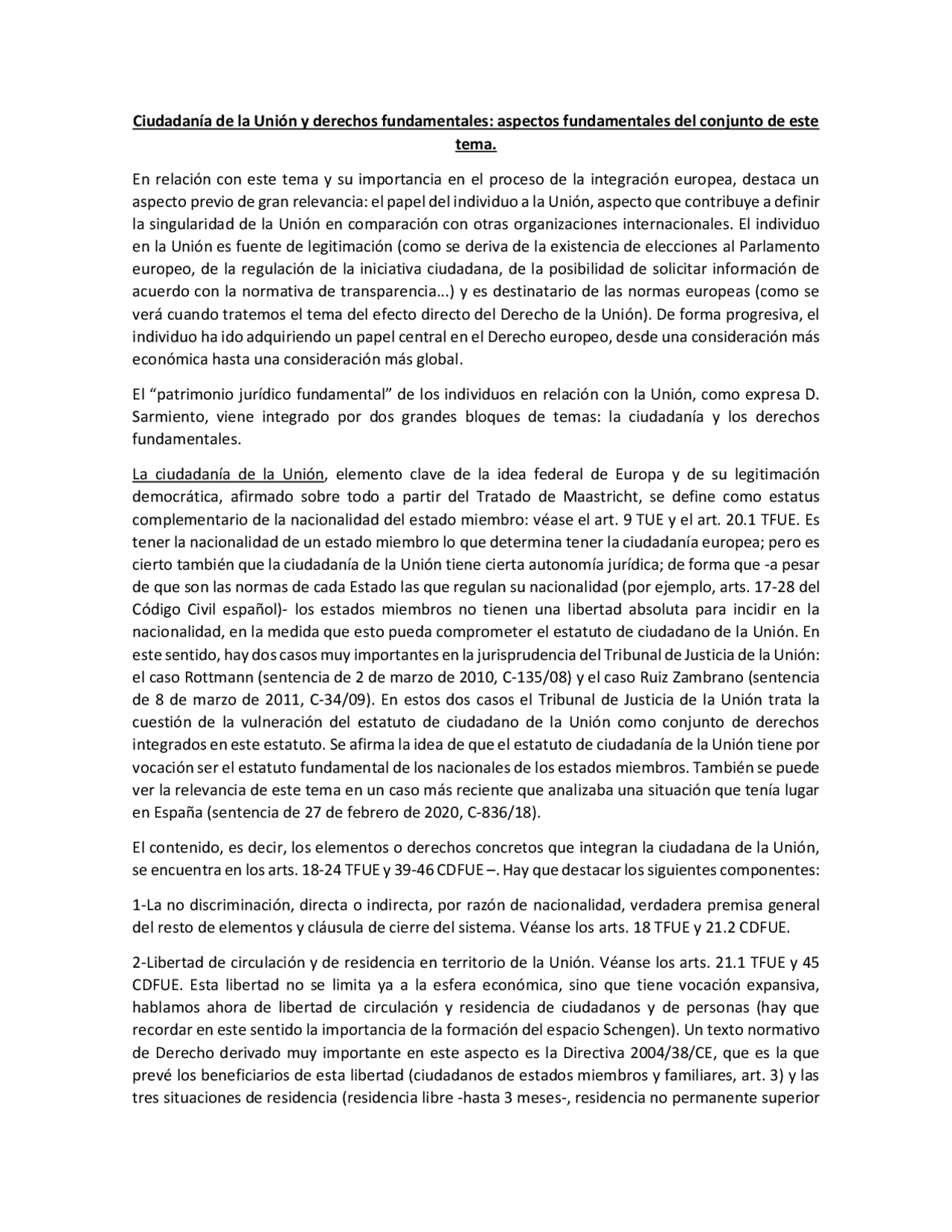 CIUD y DDFF documento de estudio | Apuntes de Instituciones de la Unión ...