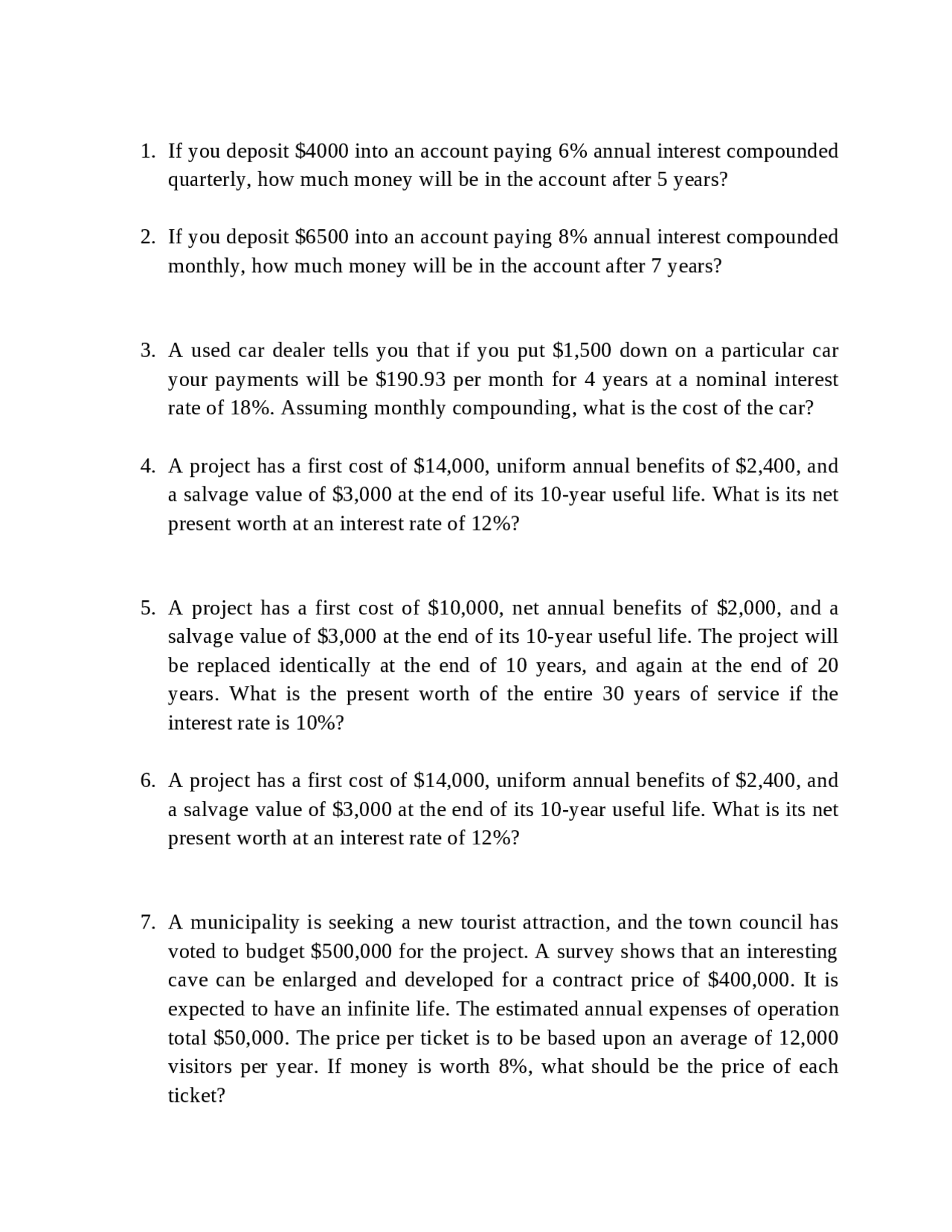 Time Value of Money: Compound Interest and Present Worth Calculations ...