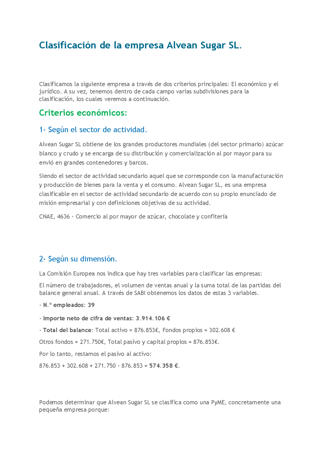 Práctica I: Actividad Tema 1 PYME - Introduccion a la empresa I | Ejercicios de Introducción a ...