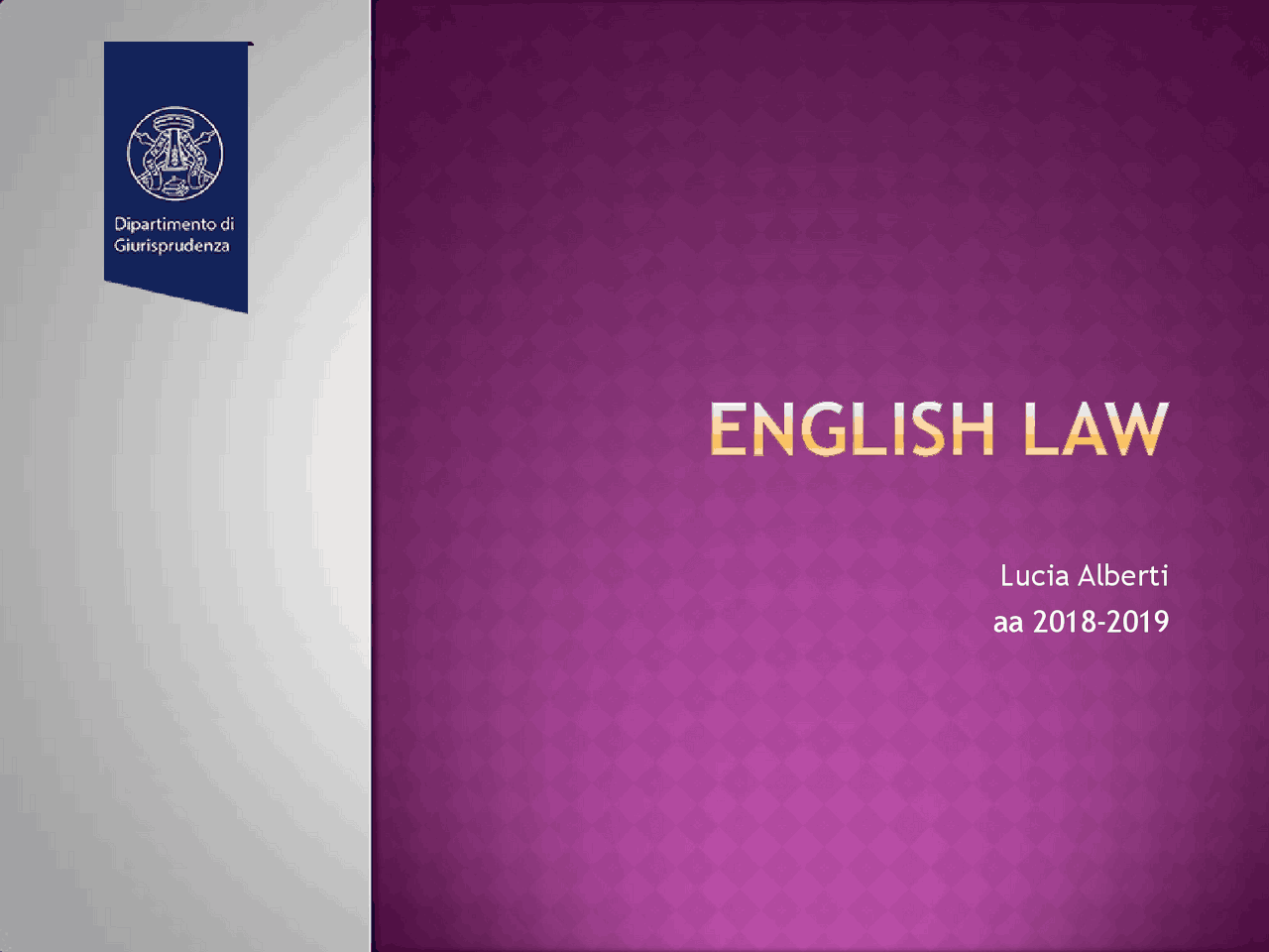 English law, power point | Slide di Inglese Giuridico | Docsity
