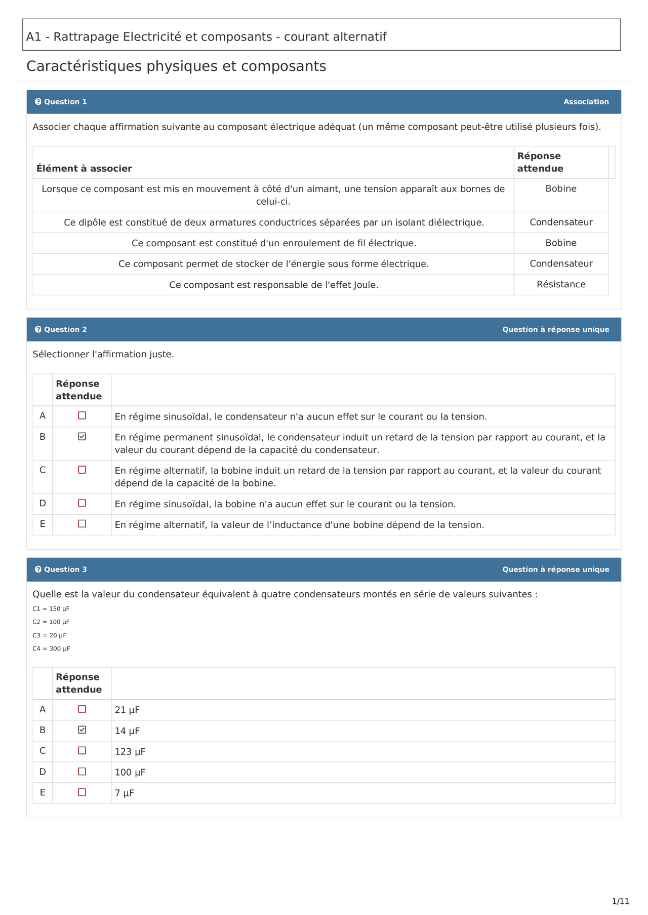 C'est un QCM pour examen | Examens Informatique | Docsity
