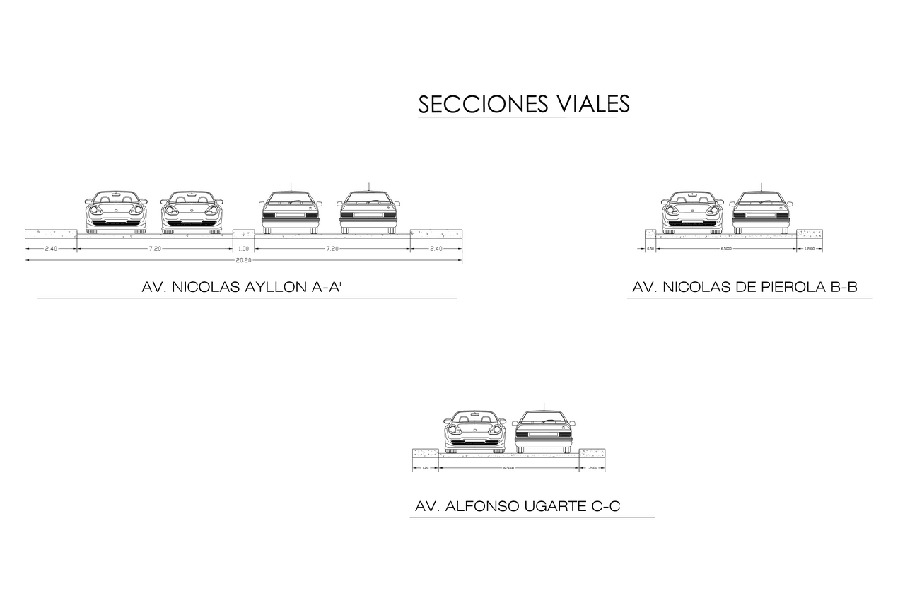 secciones viales de santa clara | Apuntes de Arquitectura | Docsity