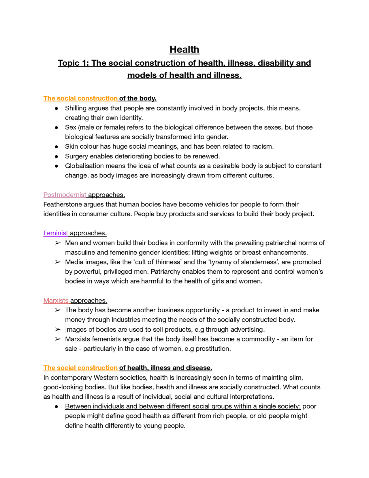 The Social Construction of Health and Illness | Apuntes de Sociología y ...