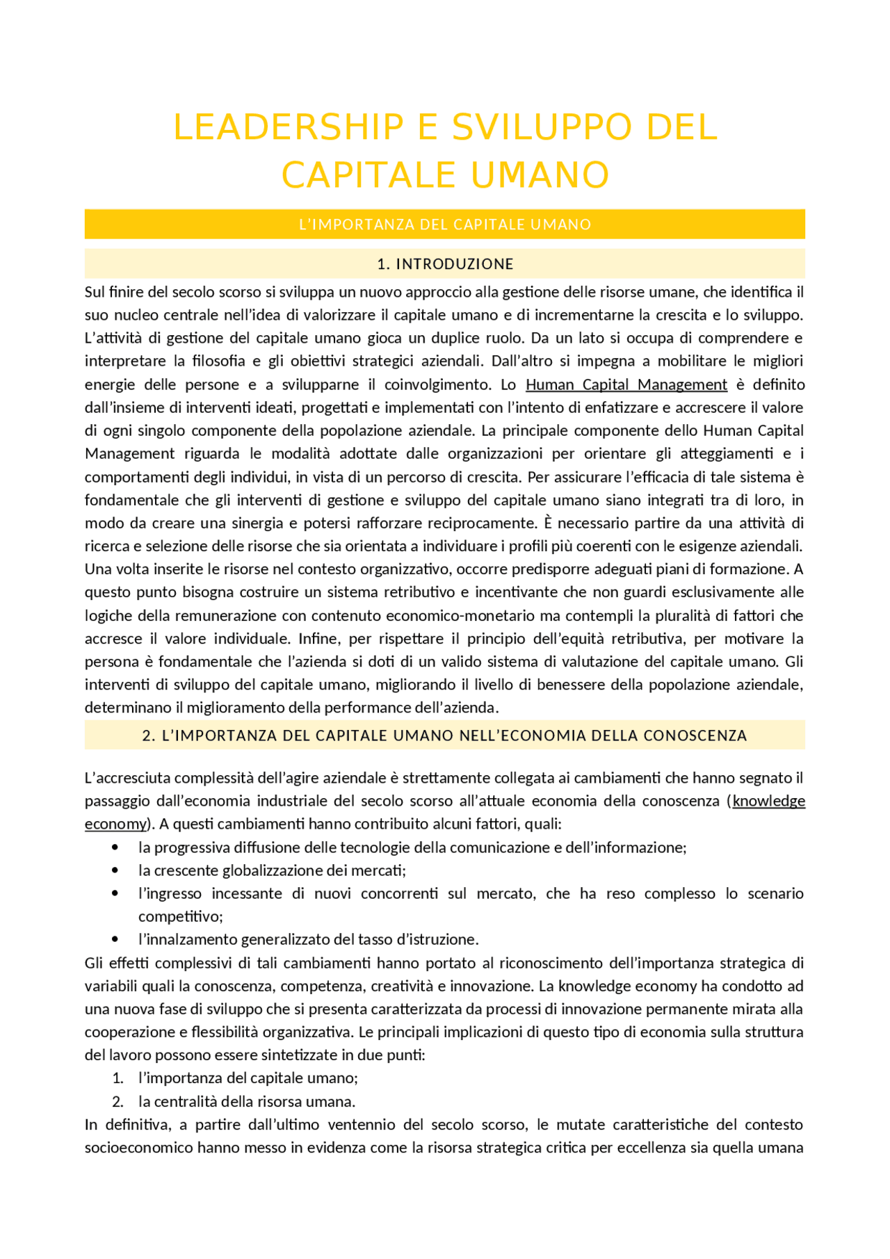 LEADERSHIP E SVILUPPO DEL CAPITALE UMANO | Dispense di Management ...