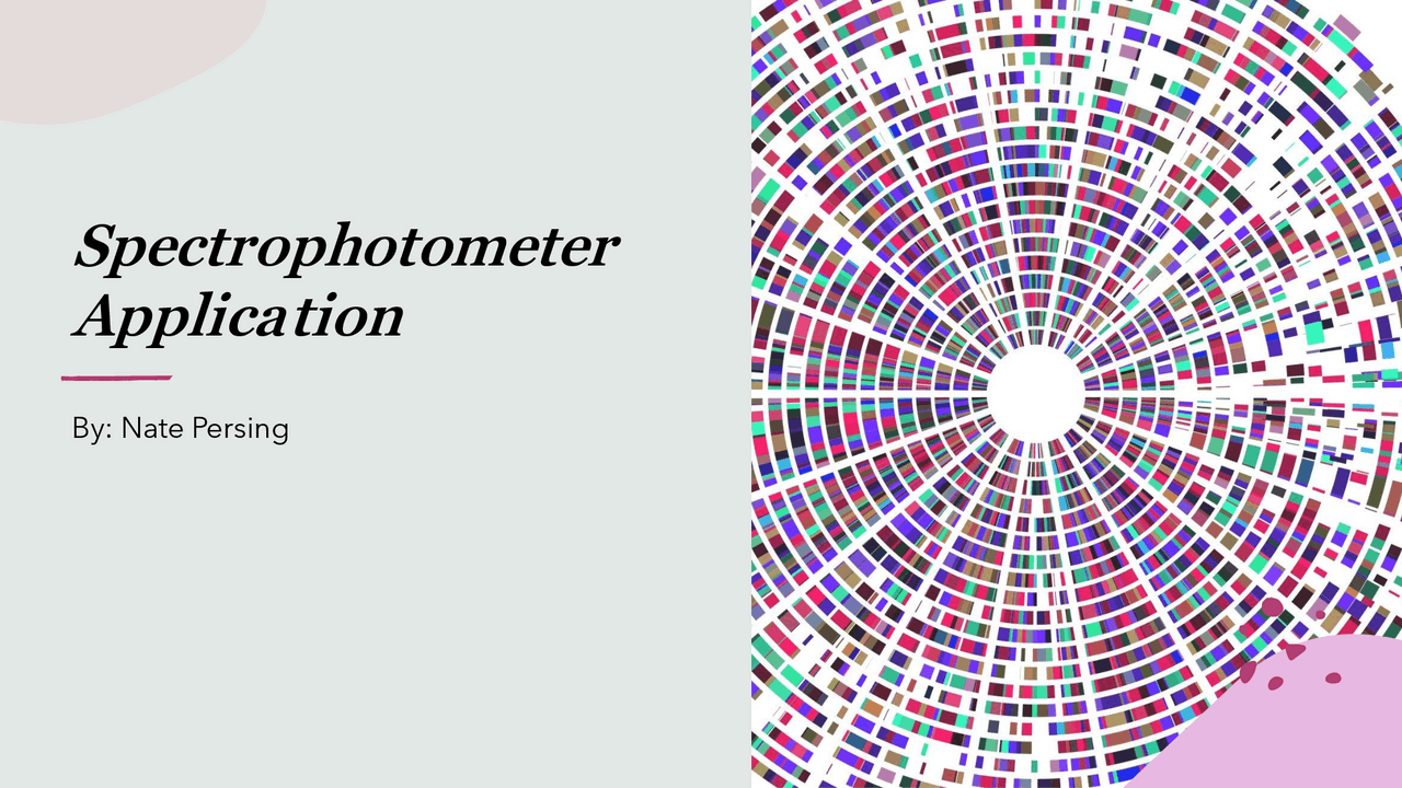 Spectrophotometer Data | Schemes and Mind Maps Chemistry | Docsity