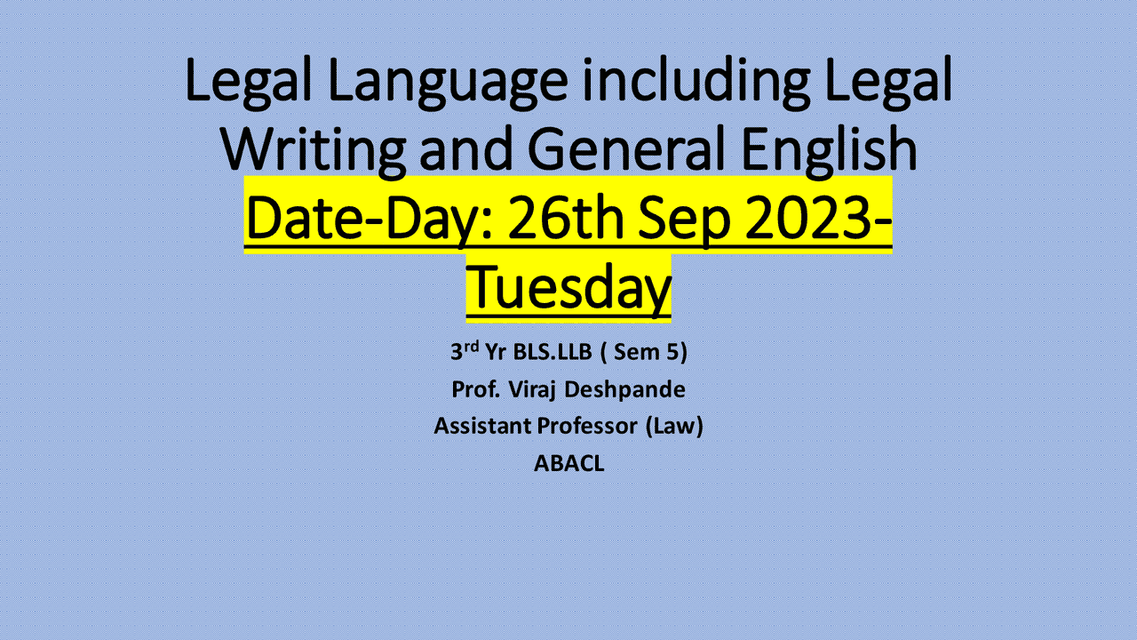 legal language & legal writing | Study notes Law | Docsity