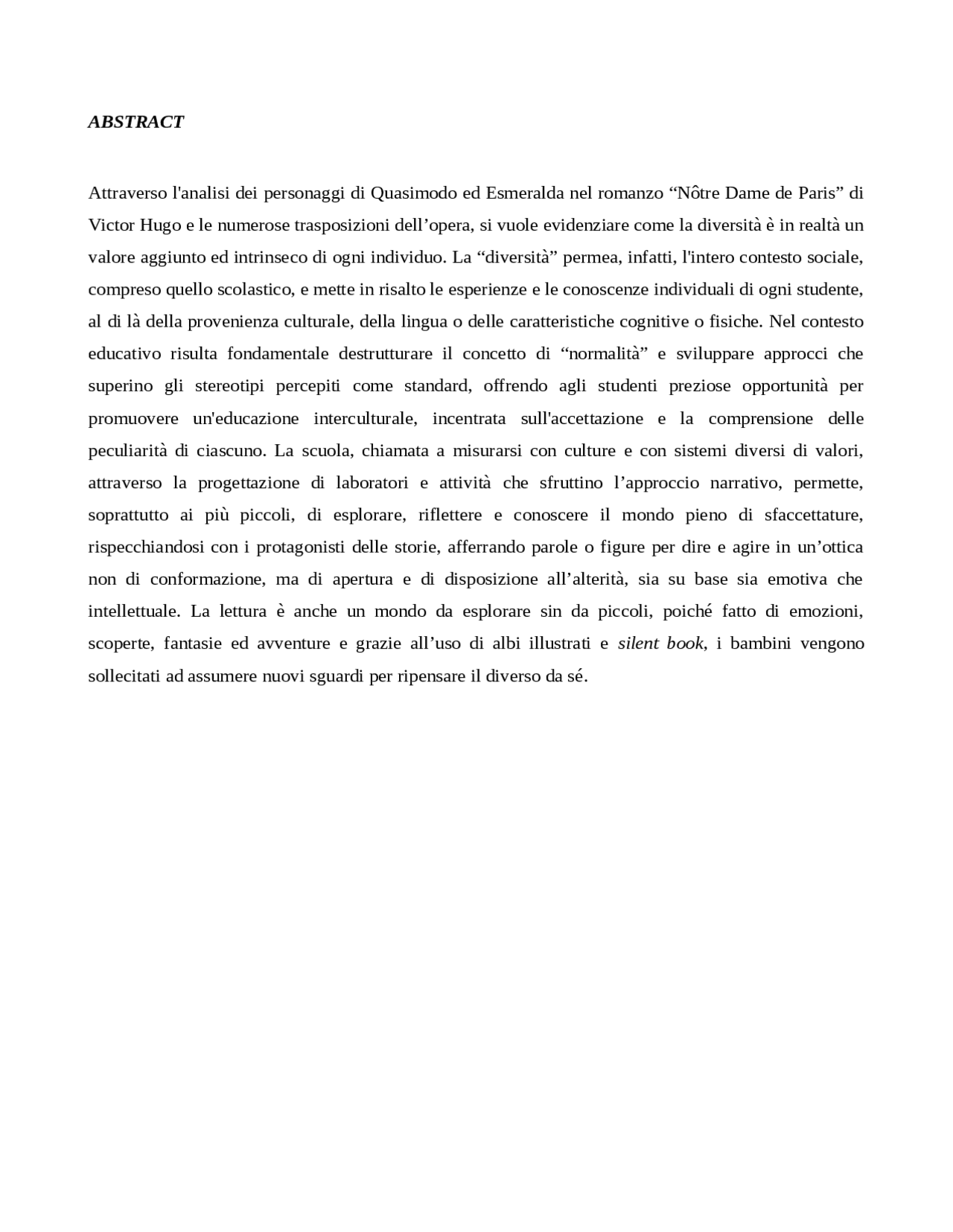 Abstract tesi sul gobbo di notre dame | Schemi e mappe concettuali di ...