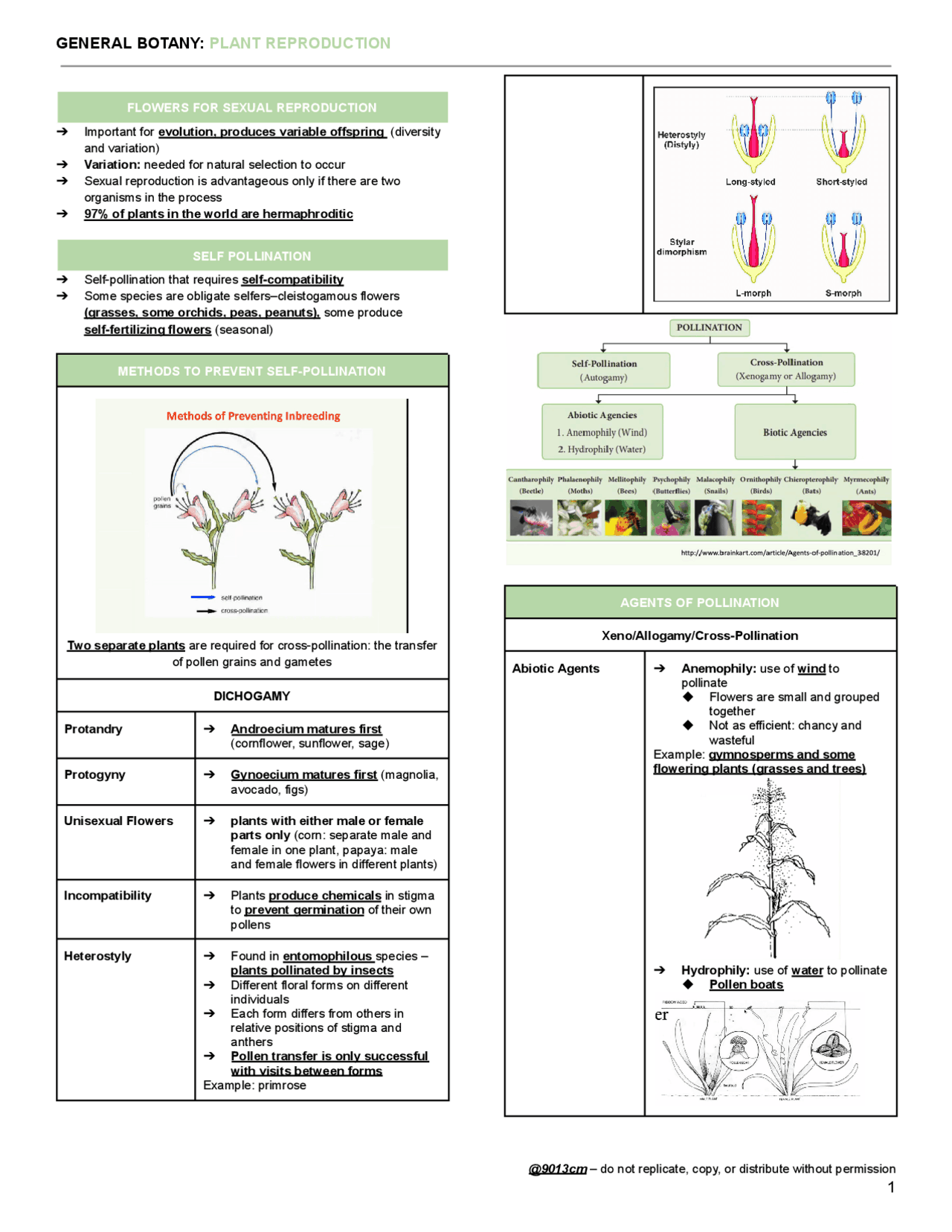 General Botany: Plant Reproduction | Lecture notes Botany and Agronomy ...