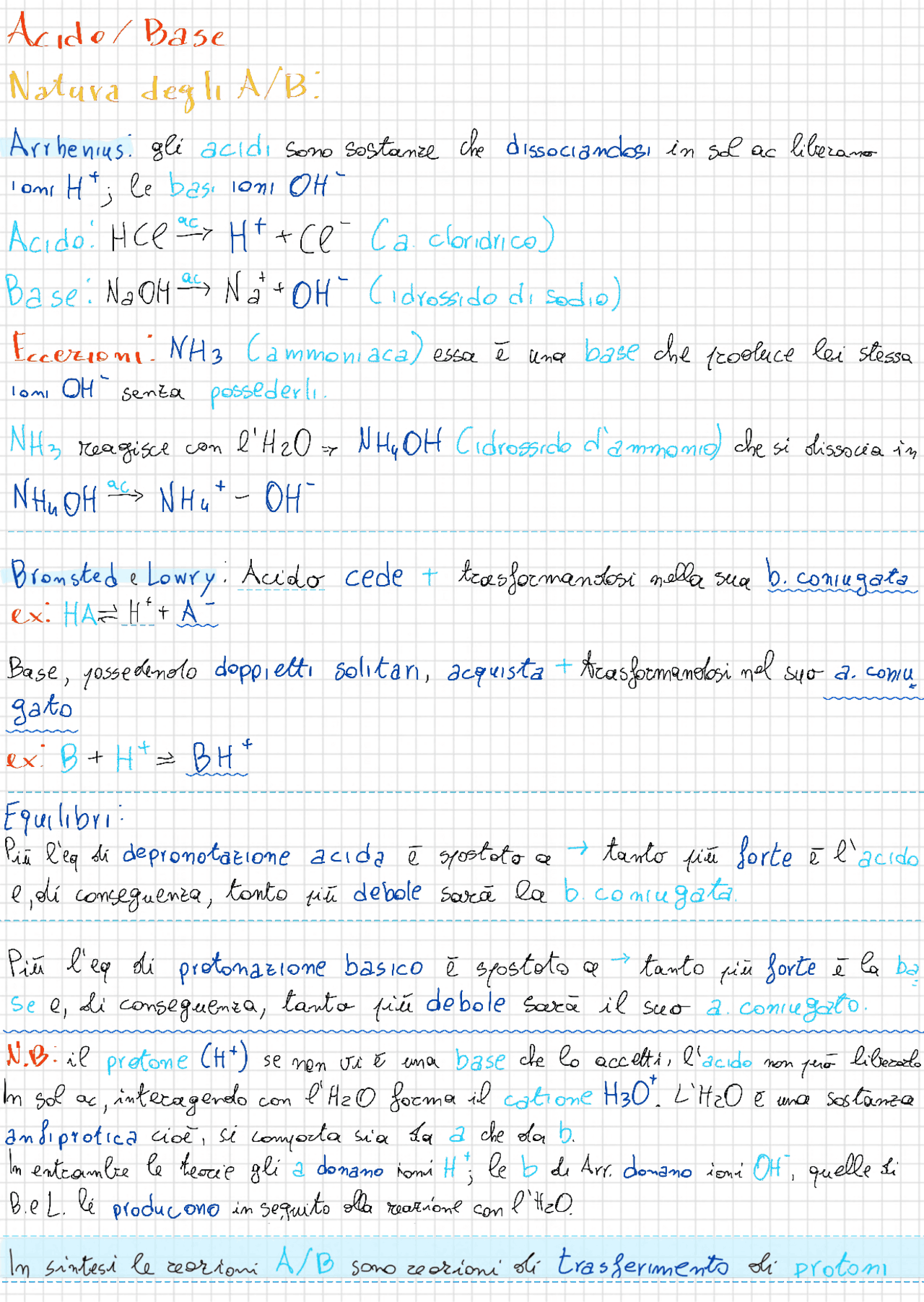 Acidi e basi | Appunti di Chimica analitica | Docsity