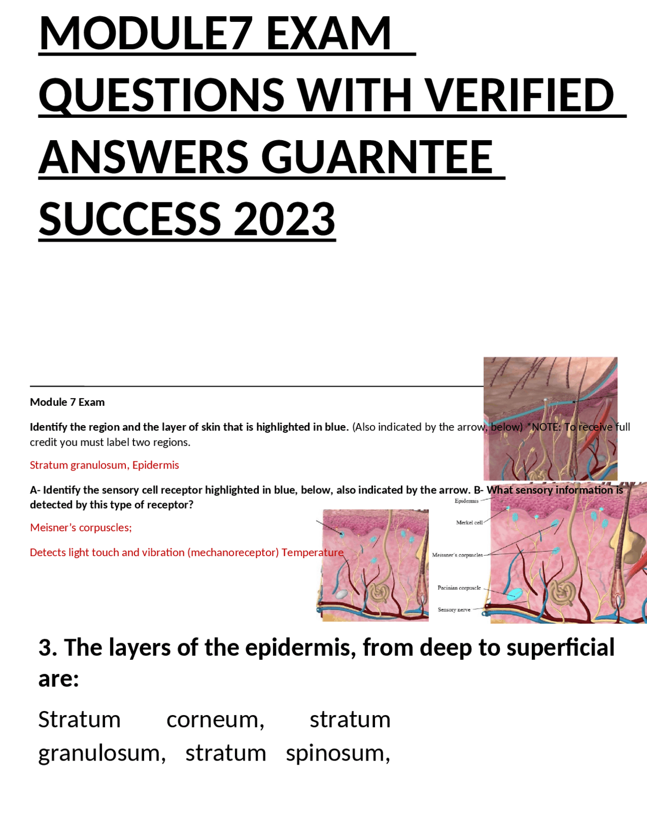 Module 7 Exam Questions and Answers | Exams Biology | Docsity