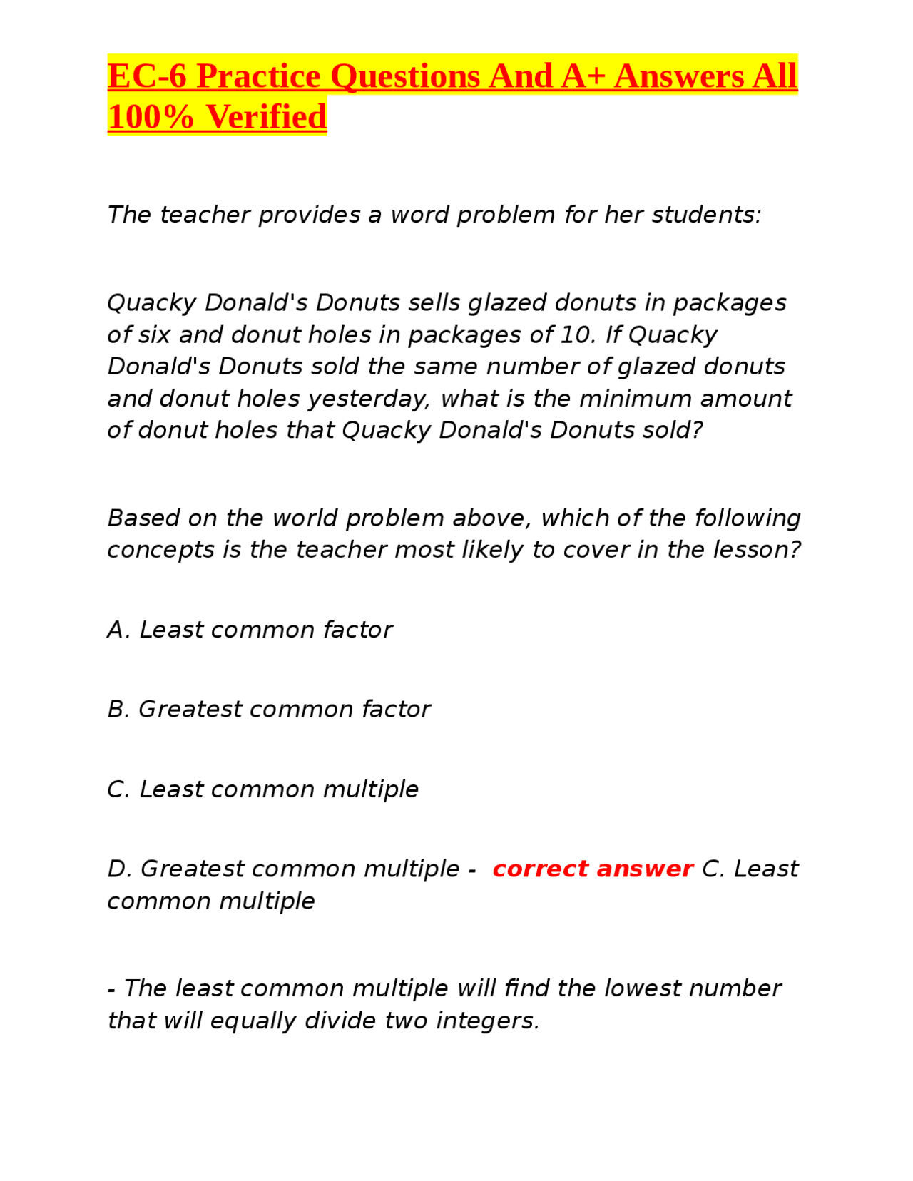 Math Practice Questions and Answers | Exams Company Secretarial ...