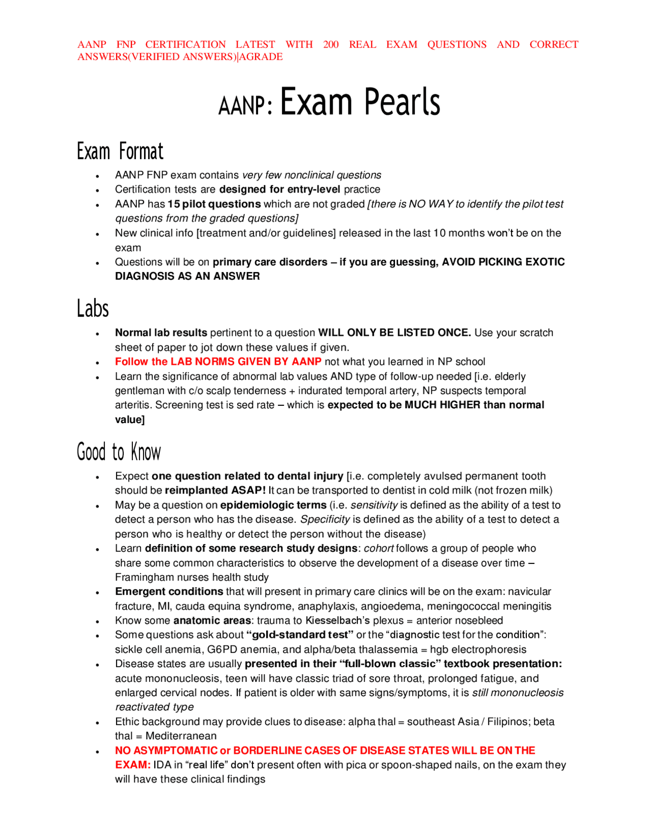 aanp_fnp_certification_latest_with_200_real_exam_ | Exams Nursing | Docsity