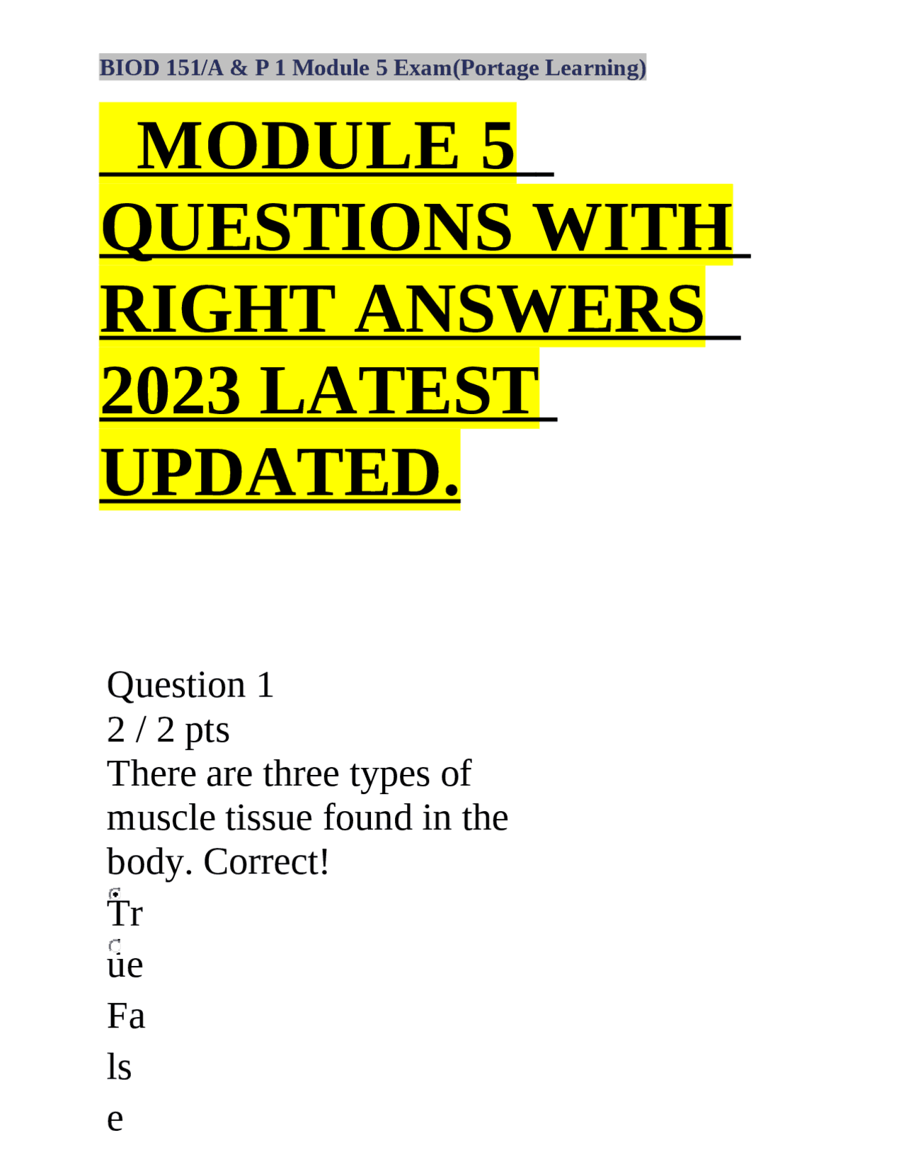 MODULE 5 QUESTIONS WITH RIGHT ANSWERS 2023 LATEST UPDATED. | Exams ...
