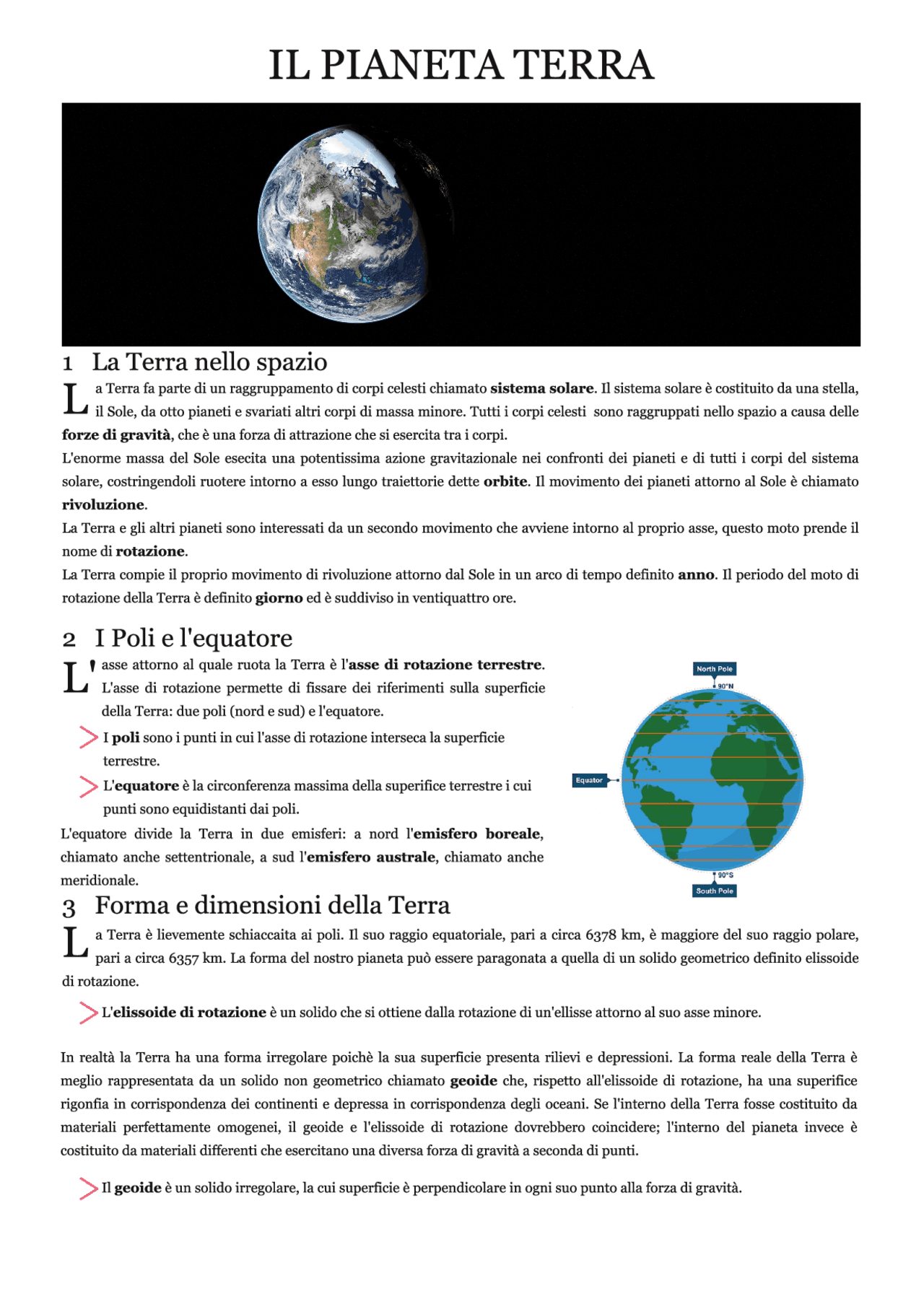 Il Pianeta Terra | Appunti di Scienze della Terra | Docsity