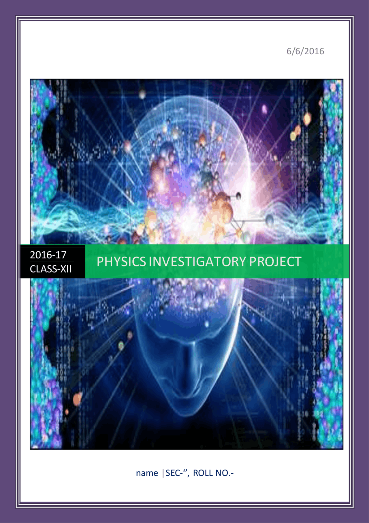 Physics Investigatory Project Summaries Physics Docsity